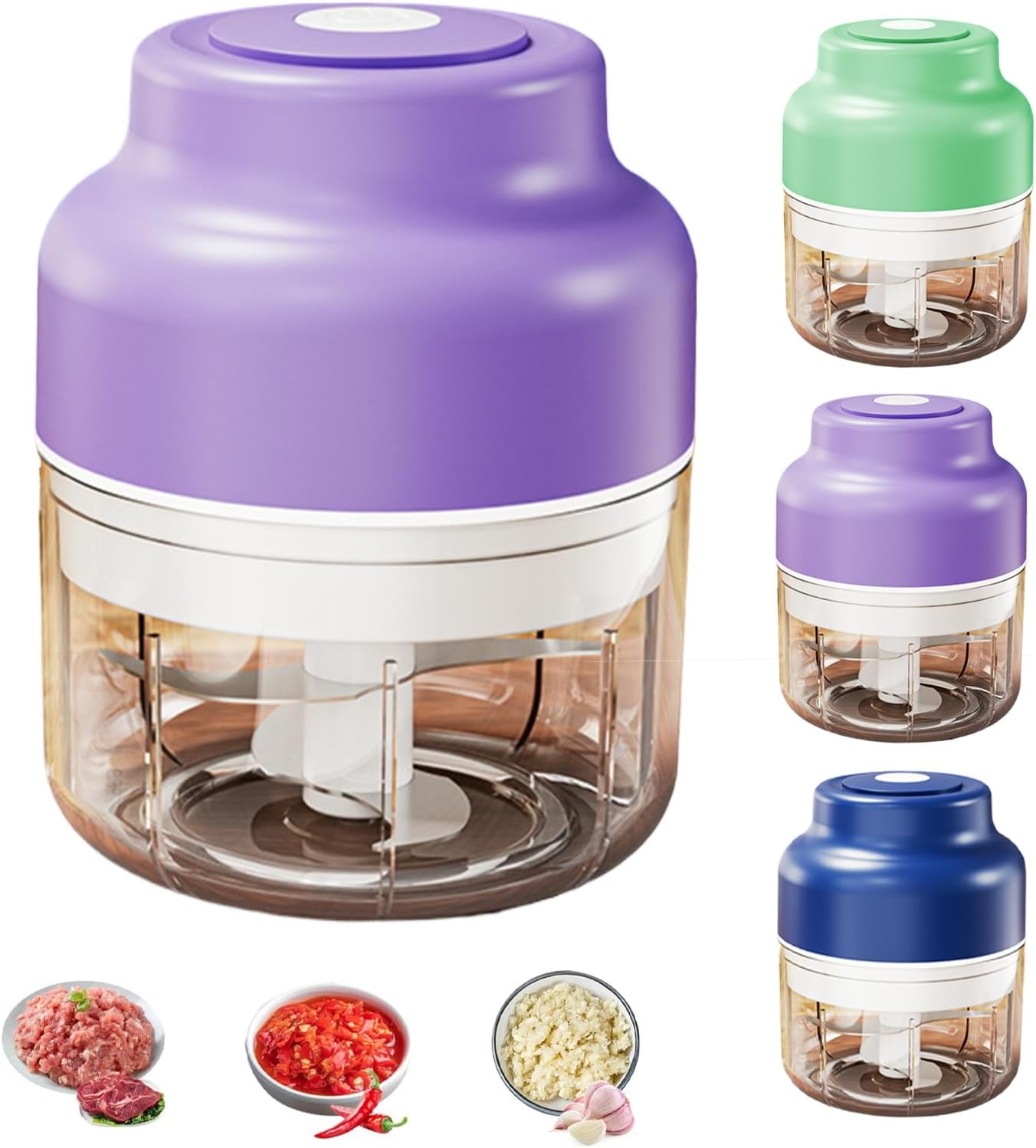 Electric Garlic Chopper, Mini Portable Veggie Cutter, Electric Mini ...