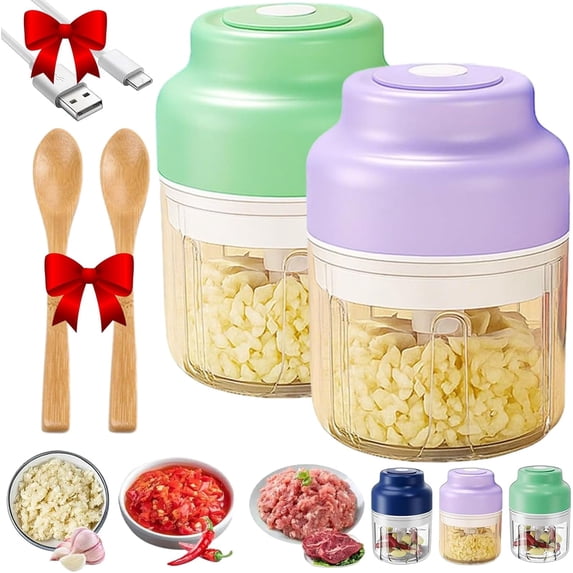 Electric Garlic Chopper, Mini Portable Veggie Cutter, USB Charging ...