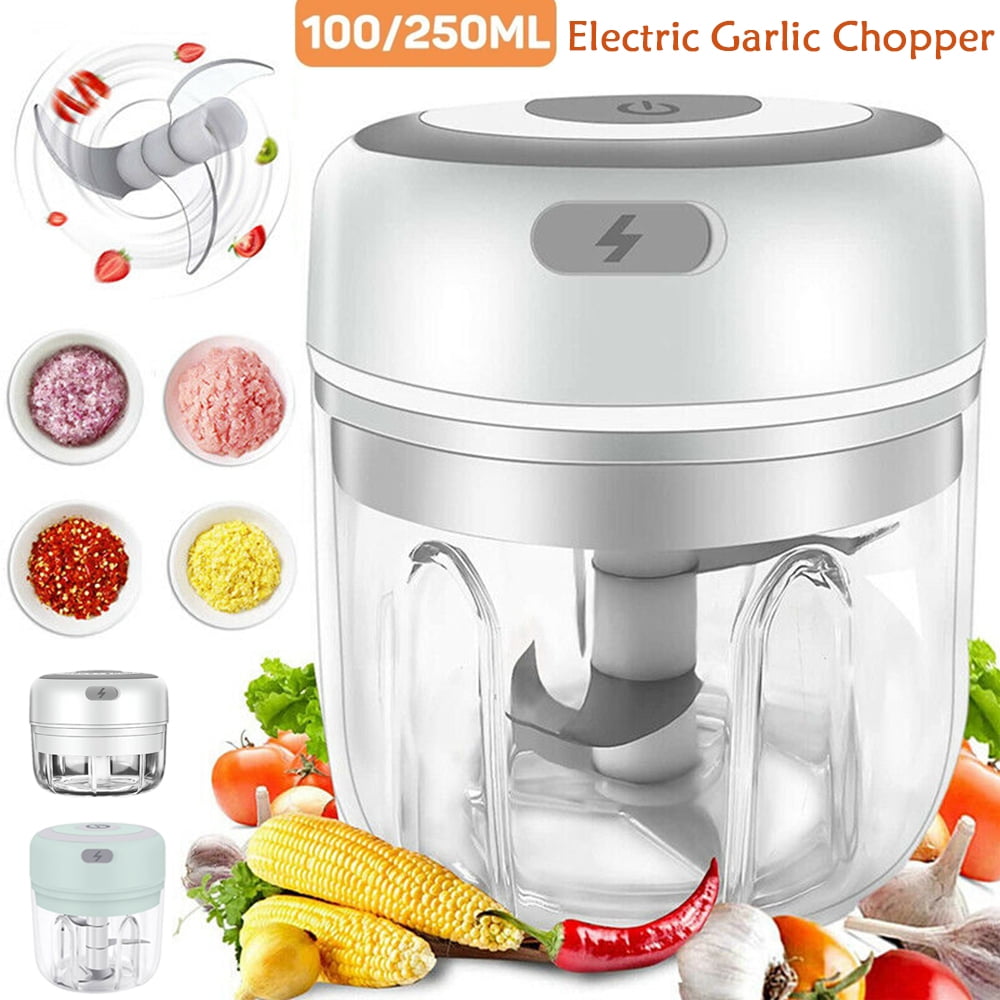 Electric Garlic Chopper Portable Food Processor Small Rechargeble Mini Garlic Mincer for Dicing ...