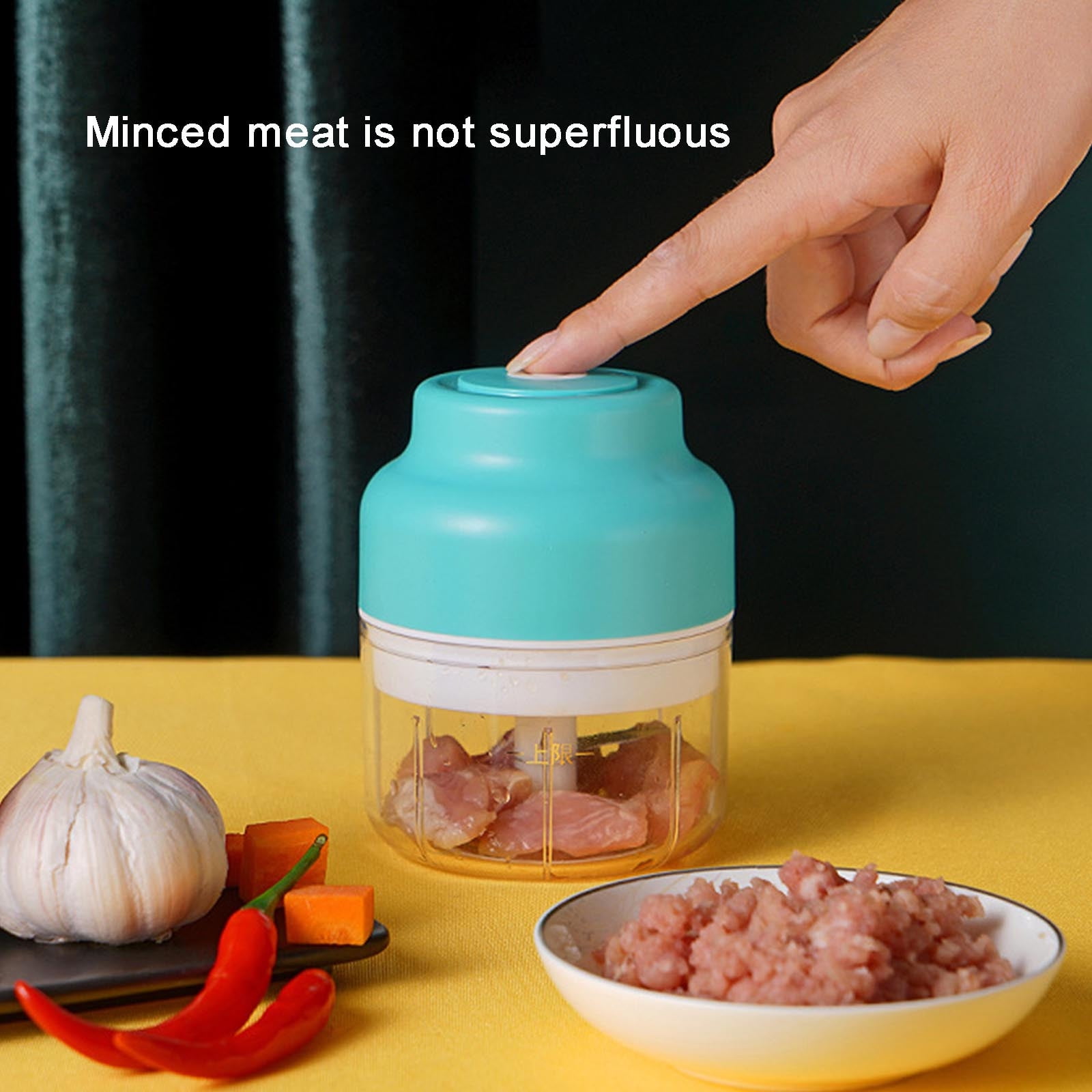 Electric Garlic Chopper, Portable Veggie Chopper, 100mL Garlic Grinder ...