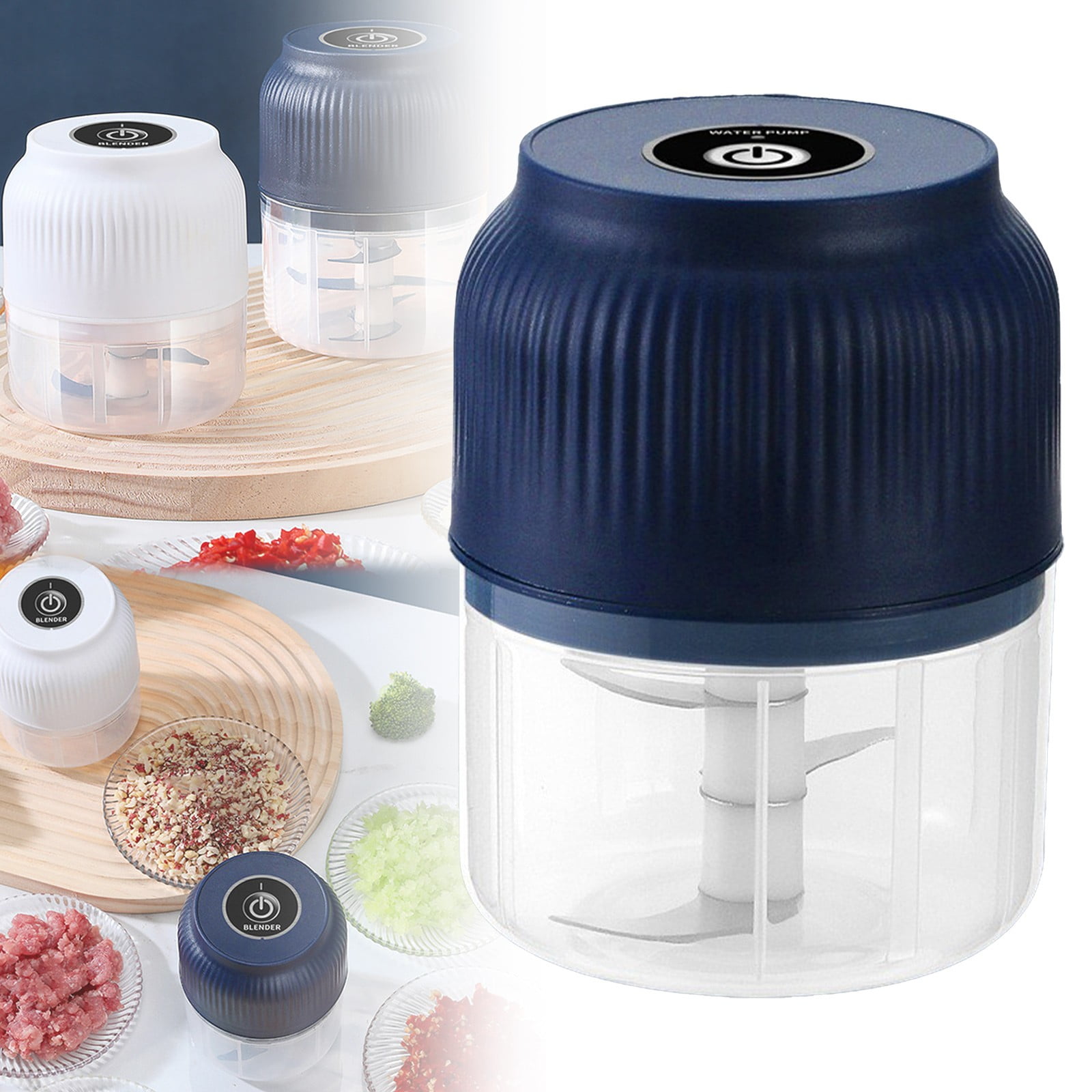 Electric Garlic Chopper, Rechargeable Food Processor for Garlic Ginger ...