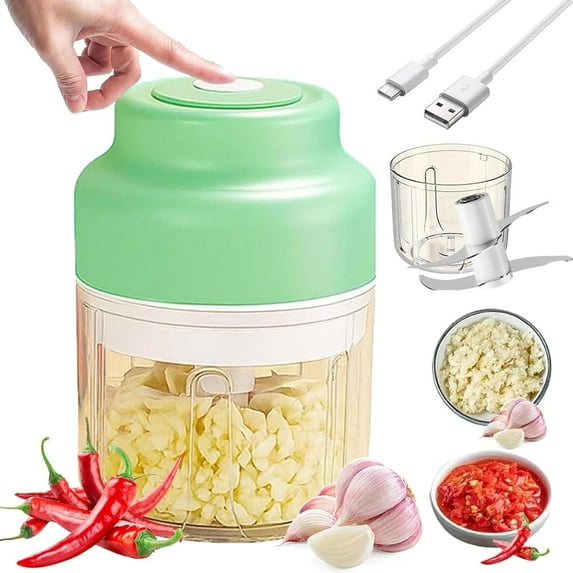 Electric Garlic Chopper, USB Rechargeable and Cordless for Portability ...