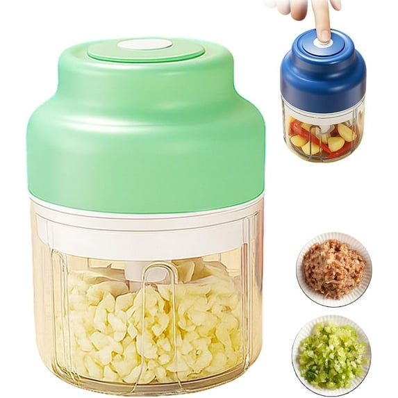 Electric Garlic Chopper，Upgraded Mini Wireless Vegetable Grinder ...