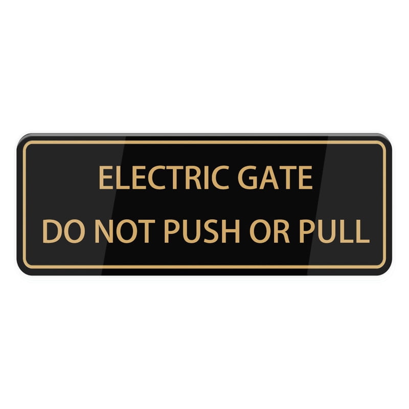 Electric Gate Do Not Push Or Pull Sign, Self Adhesive Sign For Front ...