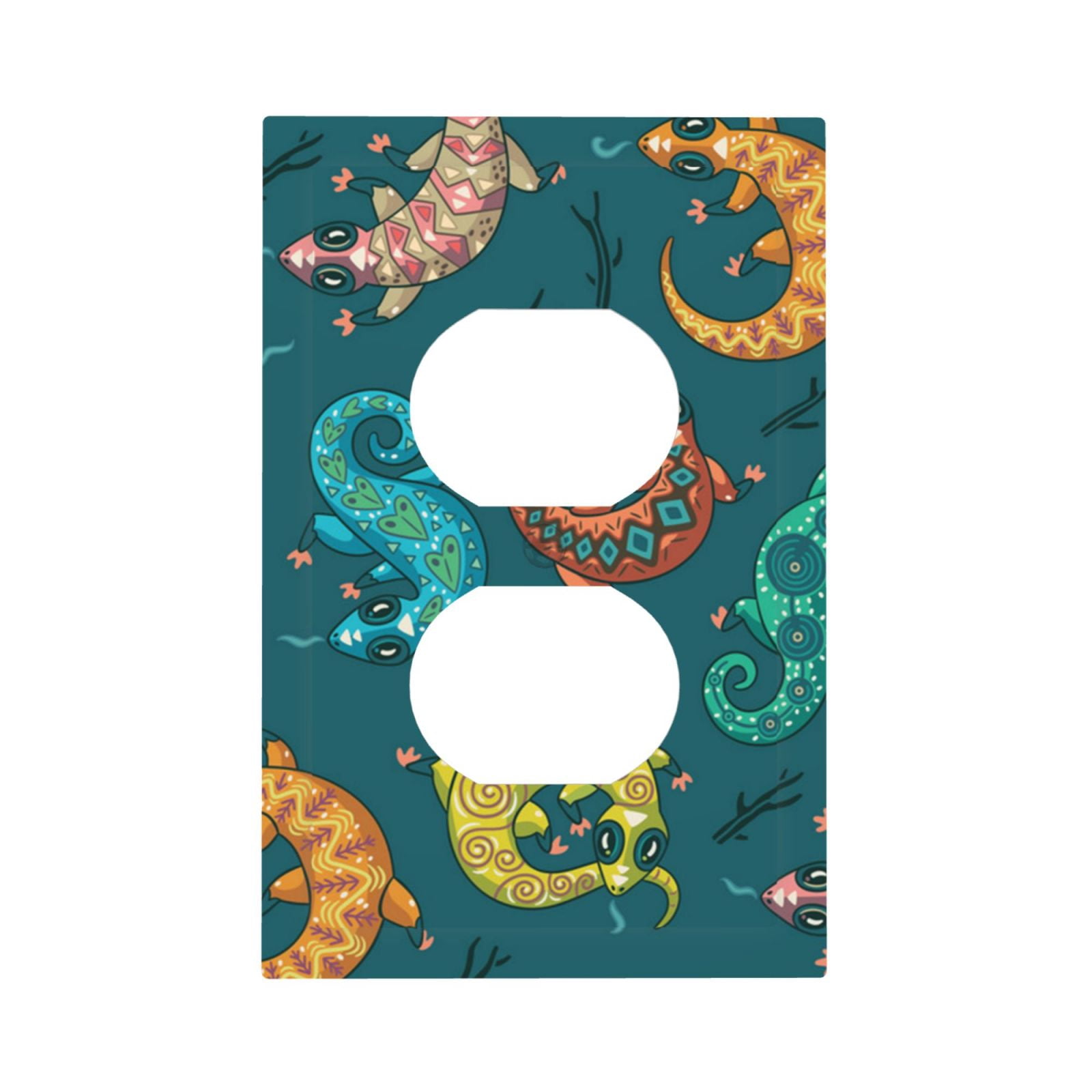 Electric Gecko Lizards Psychedelic Duplex Wall Plate 1 Gang Decorative ...