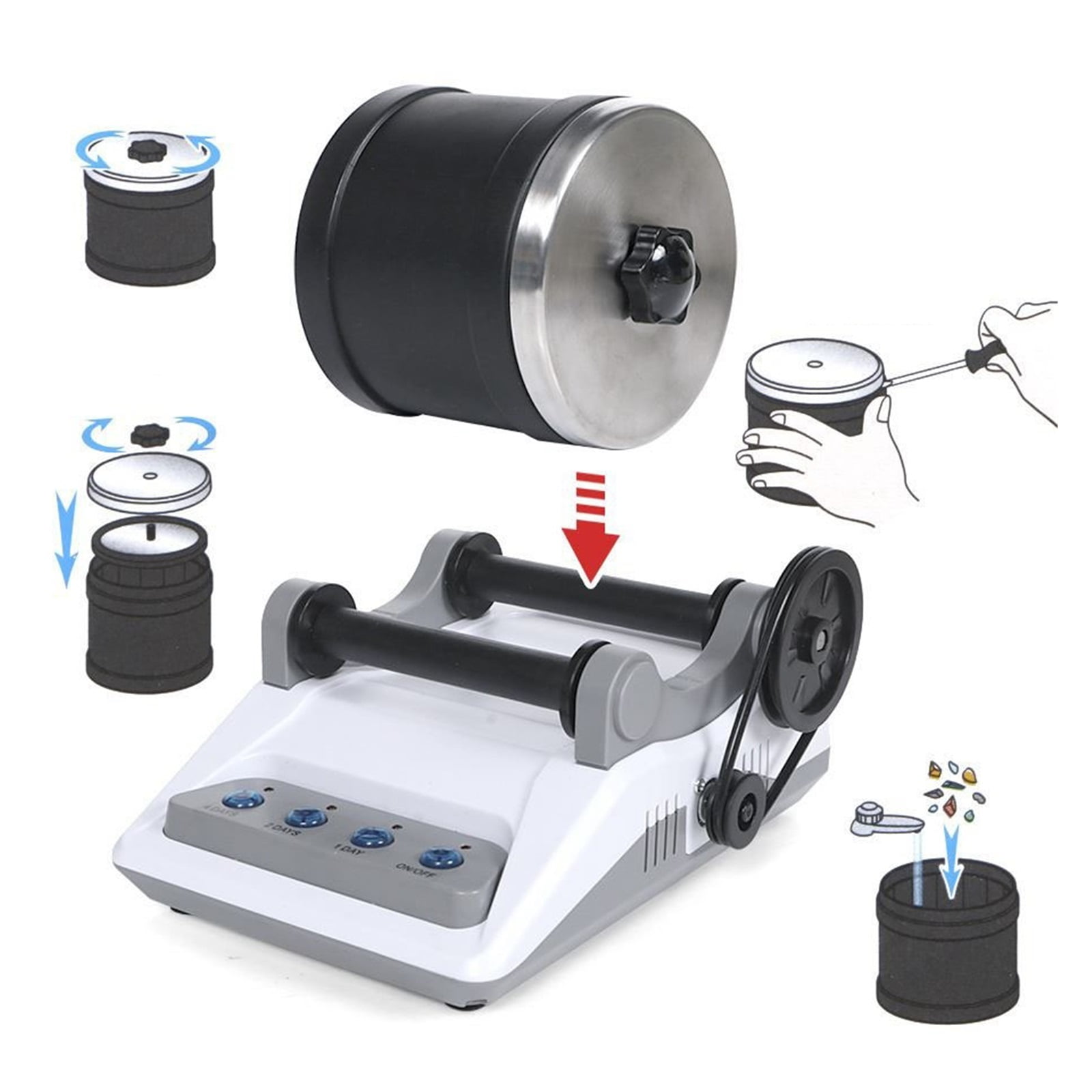 Electric Gem Polishing Machine Rock Tumbler Polisher Kit DIY Electric ...