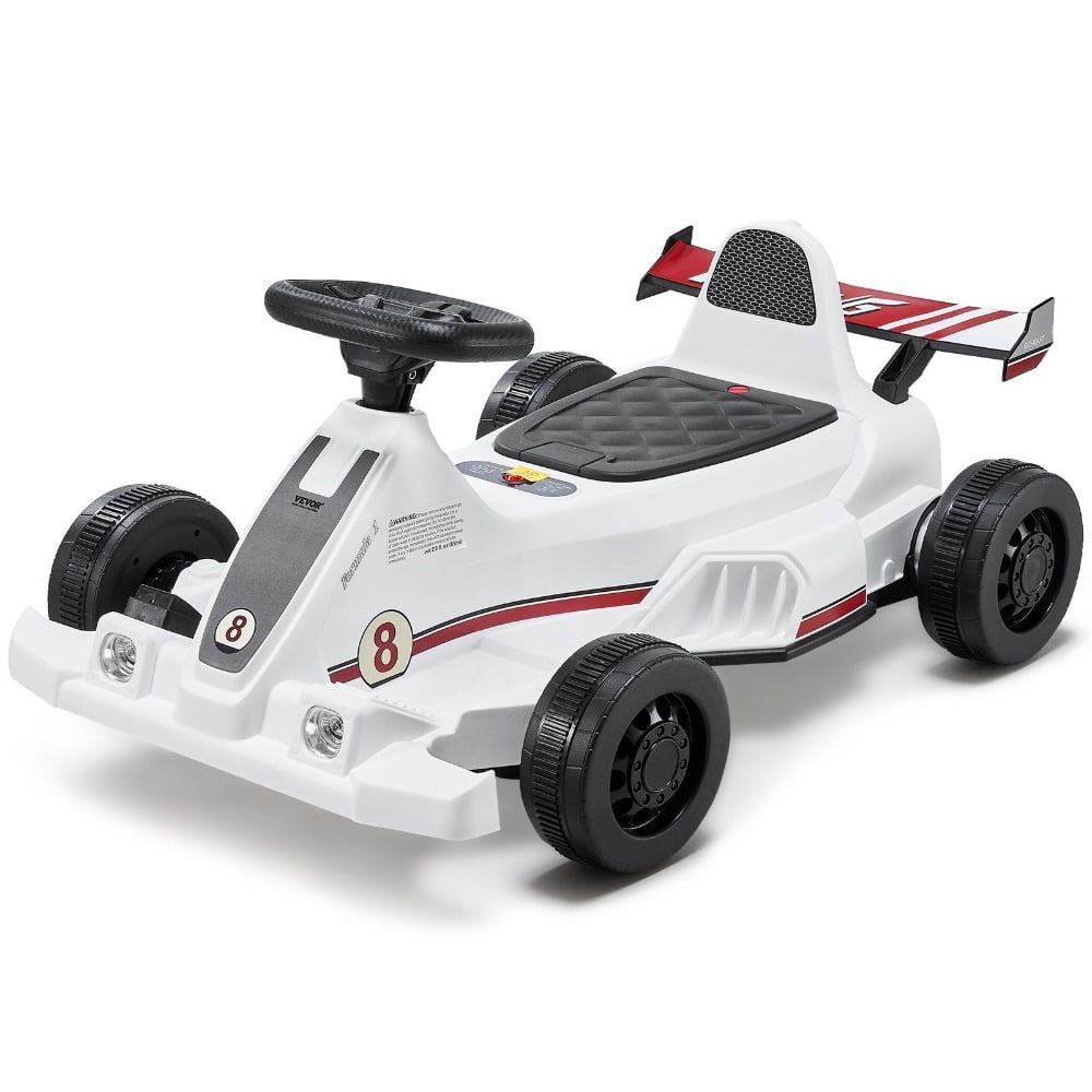 Electric Go Kart 6V Drift Go Cart for Kids Ages 2+ Strong Motor White ...