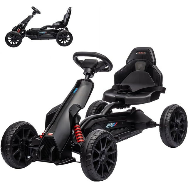Joyspirit Kart Electric Kids 2.8 mph 12 V Powered Ride-Ons, Black ...