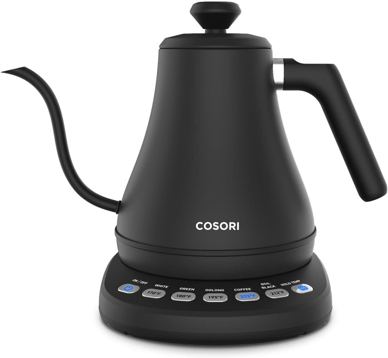 Electric Gooseneck Kettle with 5 Temperature Control Presets, Pour Over ...