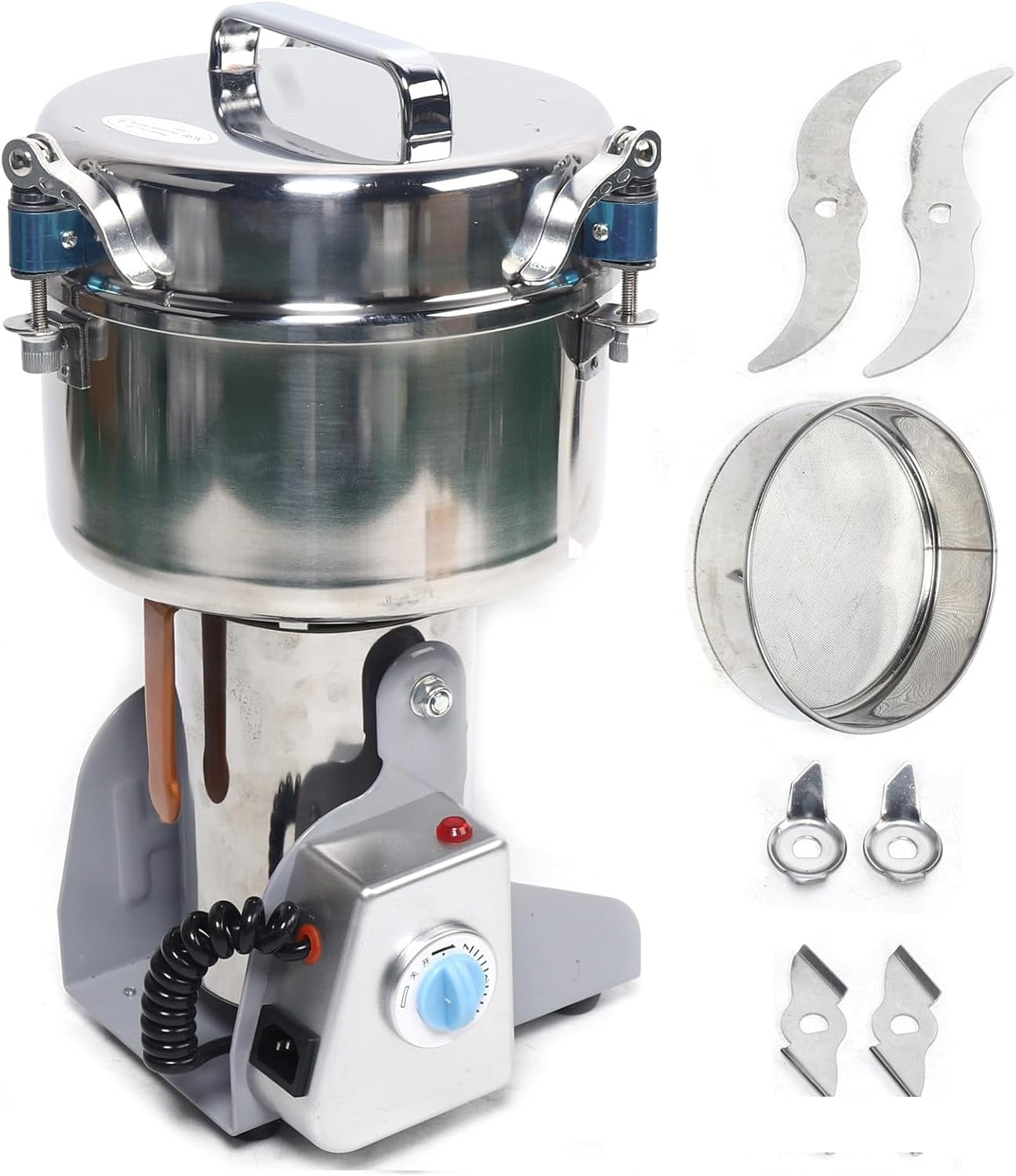 Electric Grain Grinder, 2000g Grain Mill Grinder Commercial Spice ...