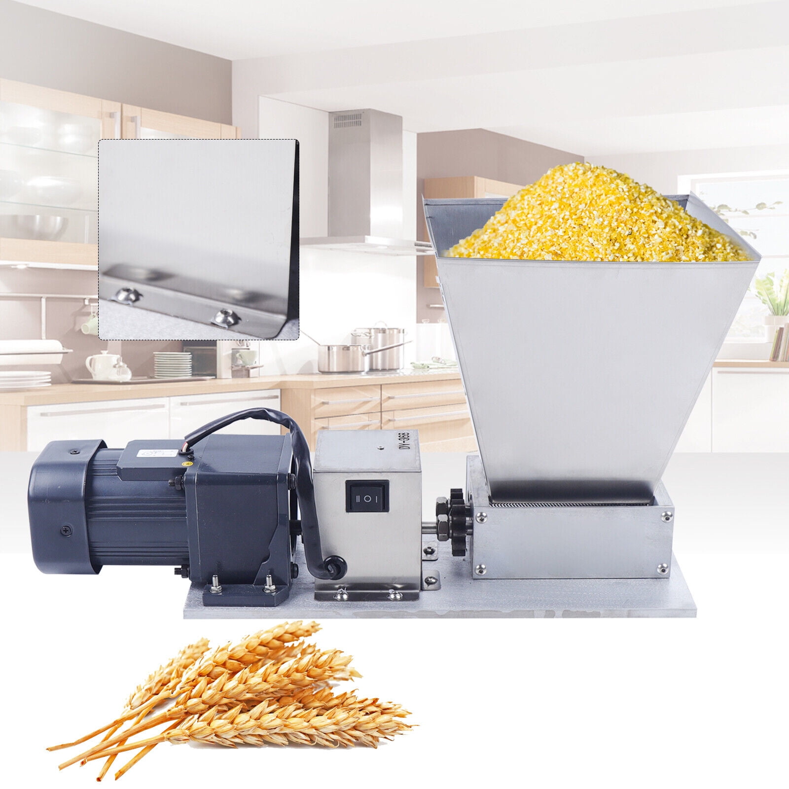 Electric Grain Grinder 75rpm Malt Mill With 4l Hoppers Wet&dry Cereal ...