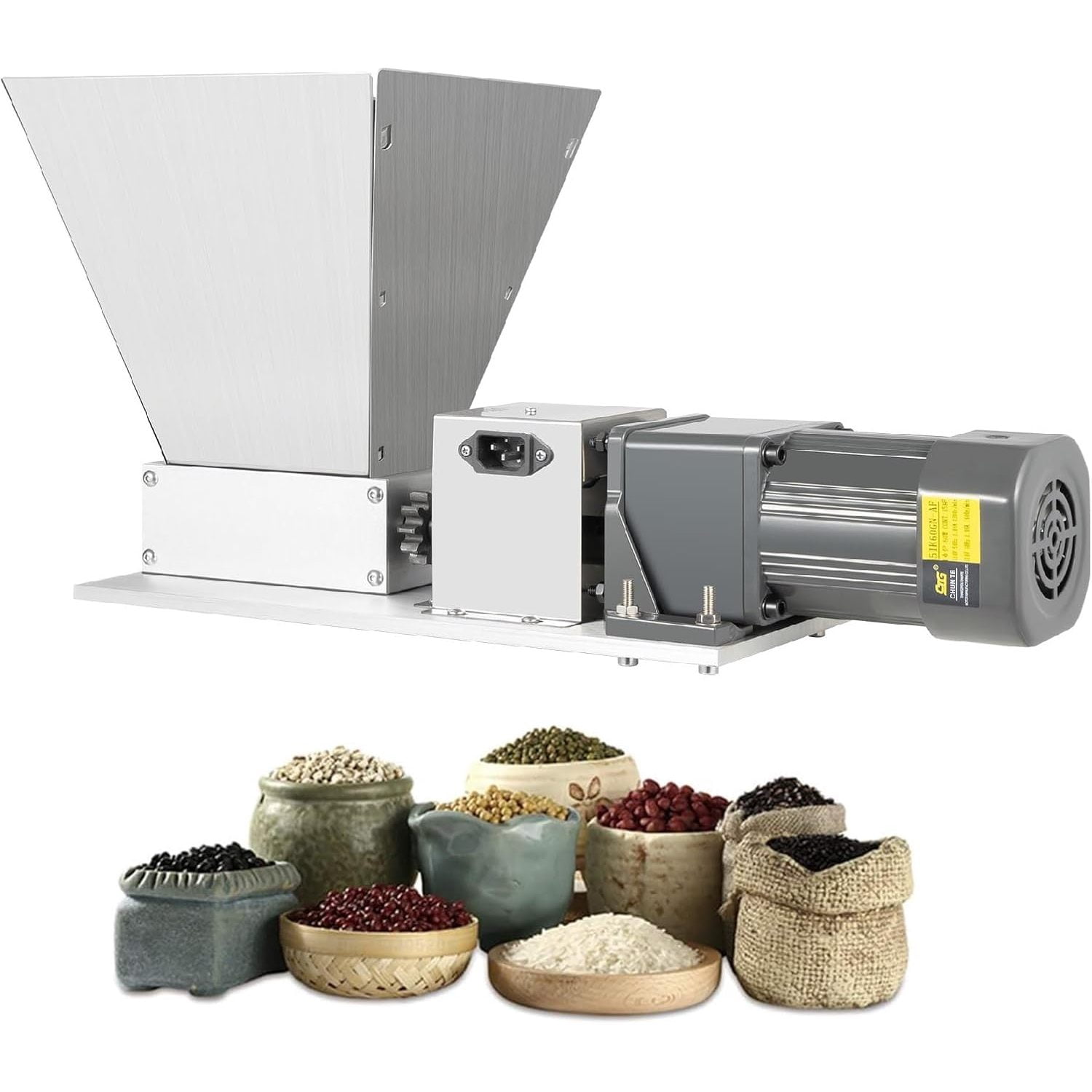 Electric Grain Grinder, Stainless Steel Grain Mill Barley Grinder Malt ...