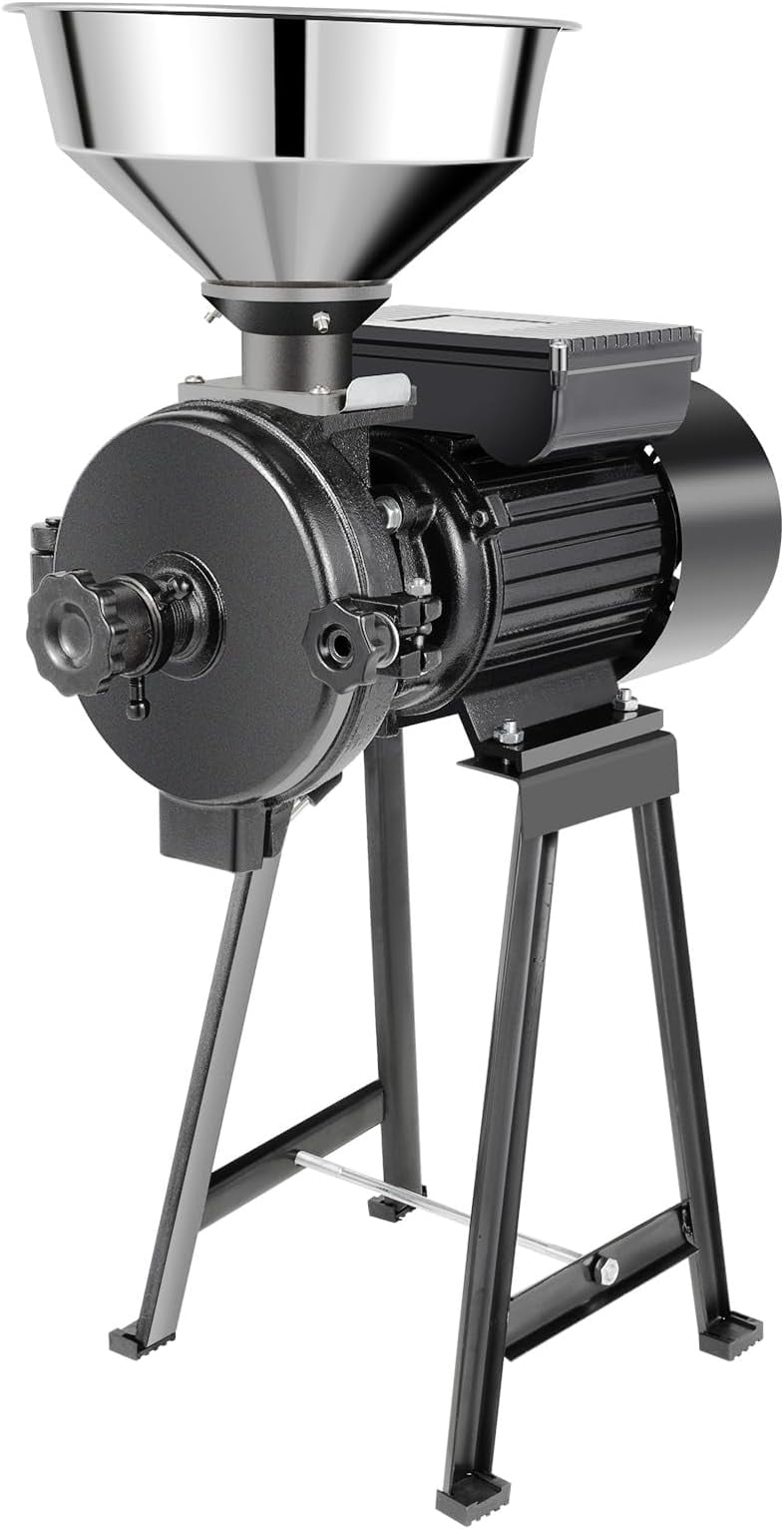 Electric Grain Mill ,1500W Commercial Corn w/Funnel,Dry Feed Grain Mill ...