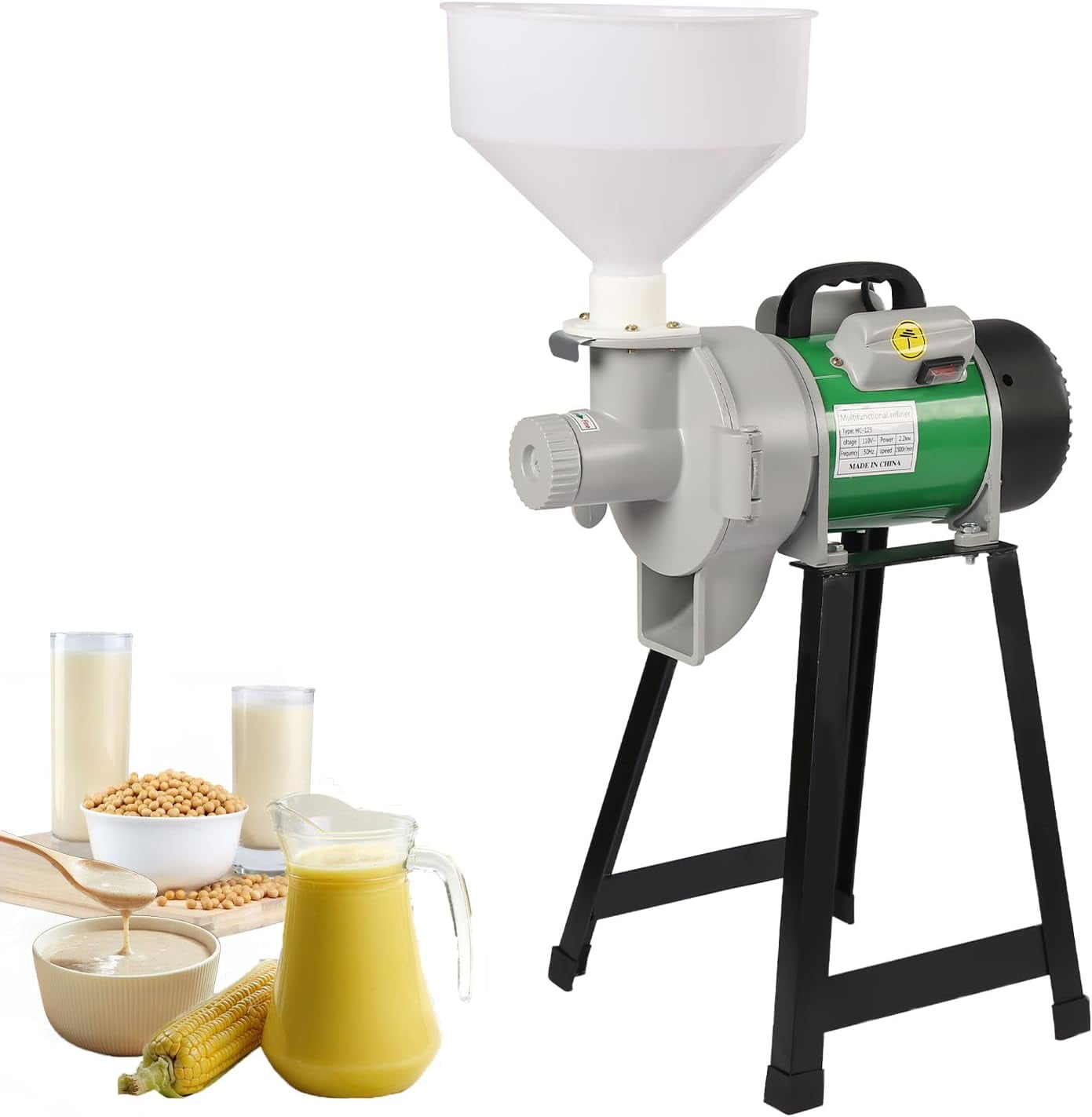 Electric Grain Mill Grinder, 2200W Commercial Grain Grinder Machine ...