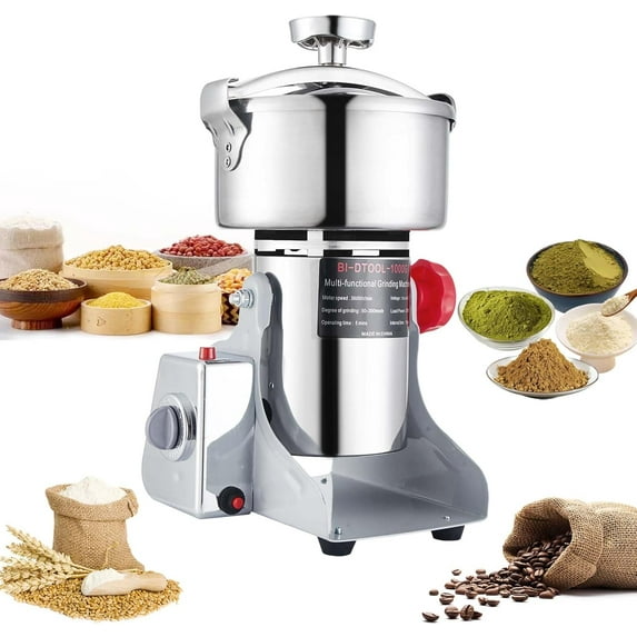 Electric Grain Mill Grinder 2800W Dry Material Grinding Machine 1000g ...