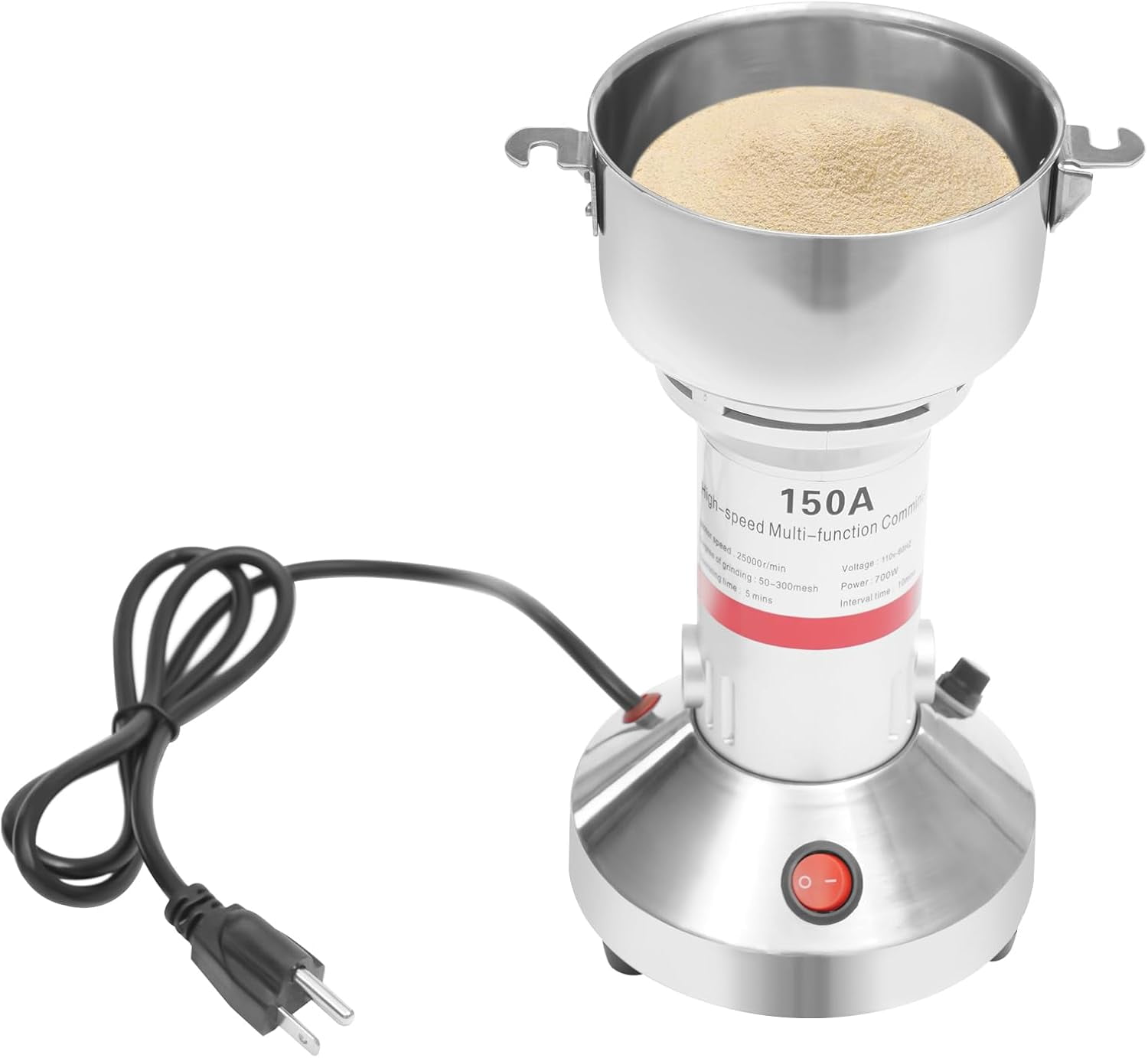 Electric Grain Mill Grinder, Stainless Steel High Speed Multi-function ...