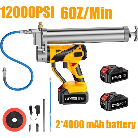Electric Grease Gun,12000 PSI Battery Operated Grease Gun with Battery ...