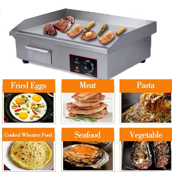 Electric Griddle, Commercial Countertop Flat Top Grill, Stainless Steel ...