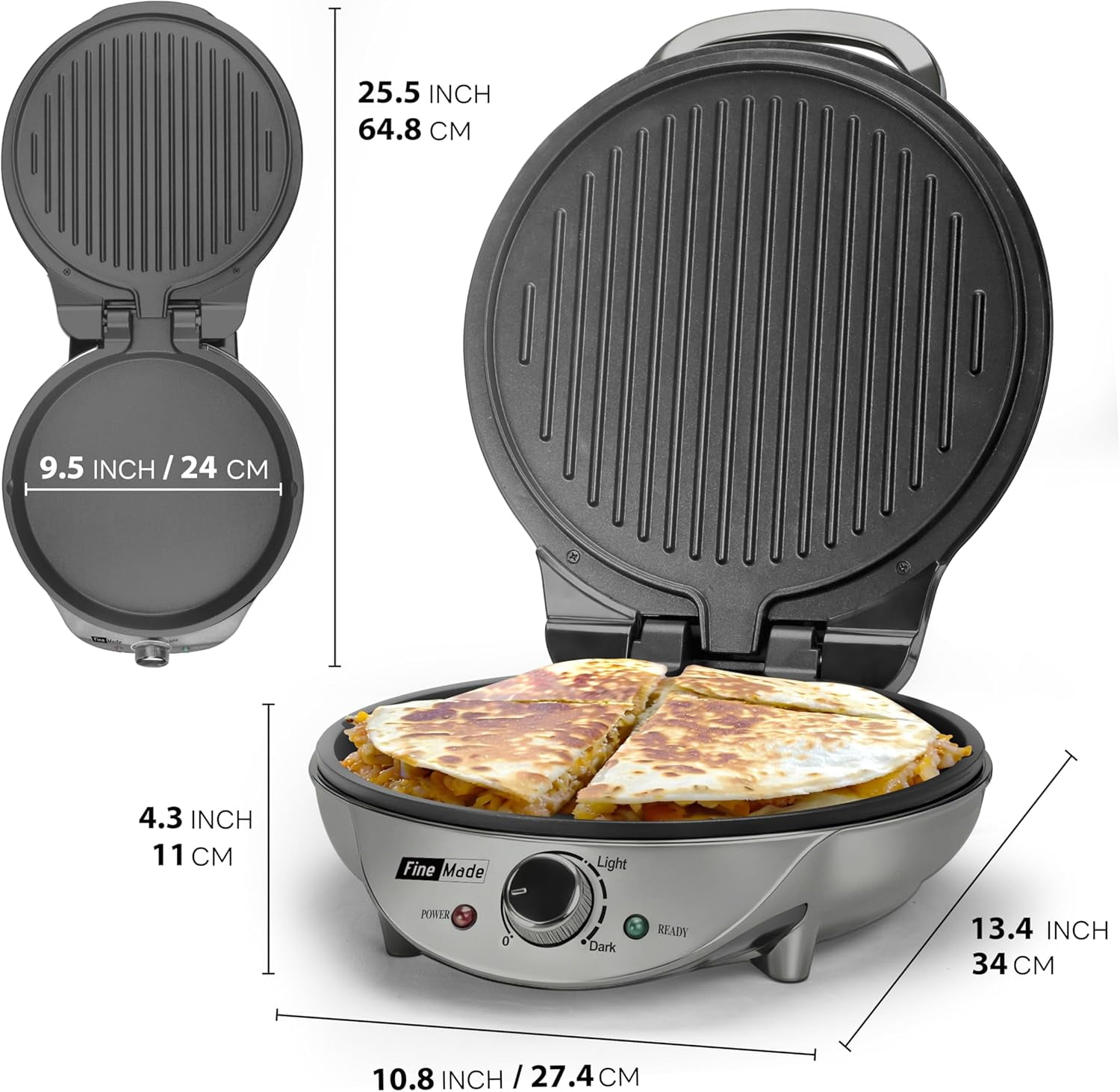 Electric Griddle Nonstick, Multi-Funtional Quesadilla Maker 10 Inch ...