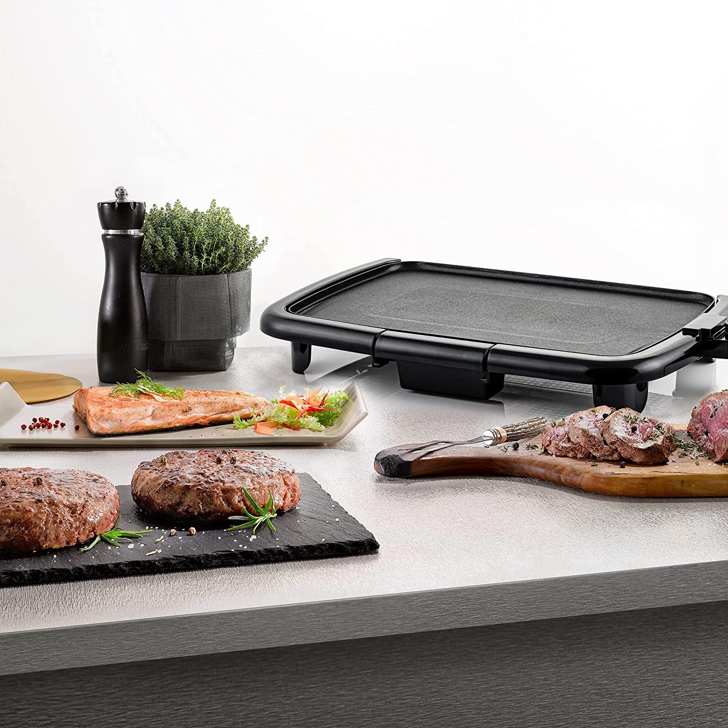 Electric Griddle with Non-Stick Surface for Breakfast, Pancakes, Eggs ...