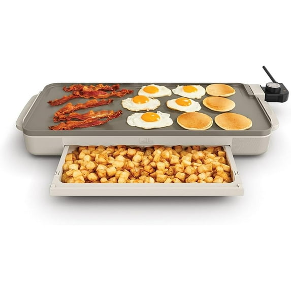 Electric Griddle with Warming Tray, Ceramic Nonstick Coating ...