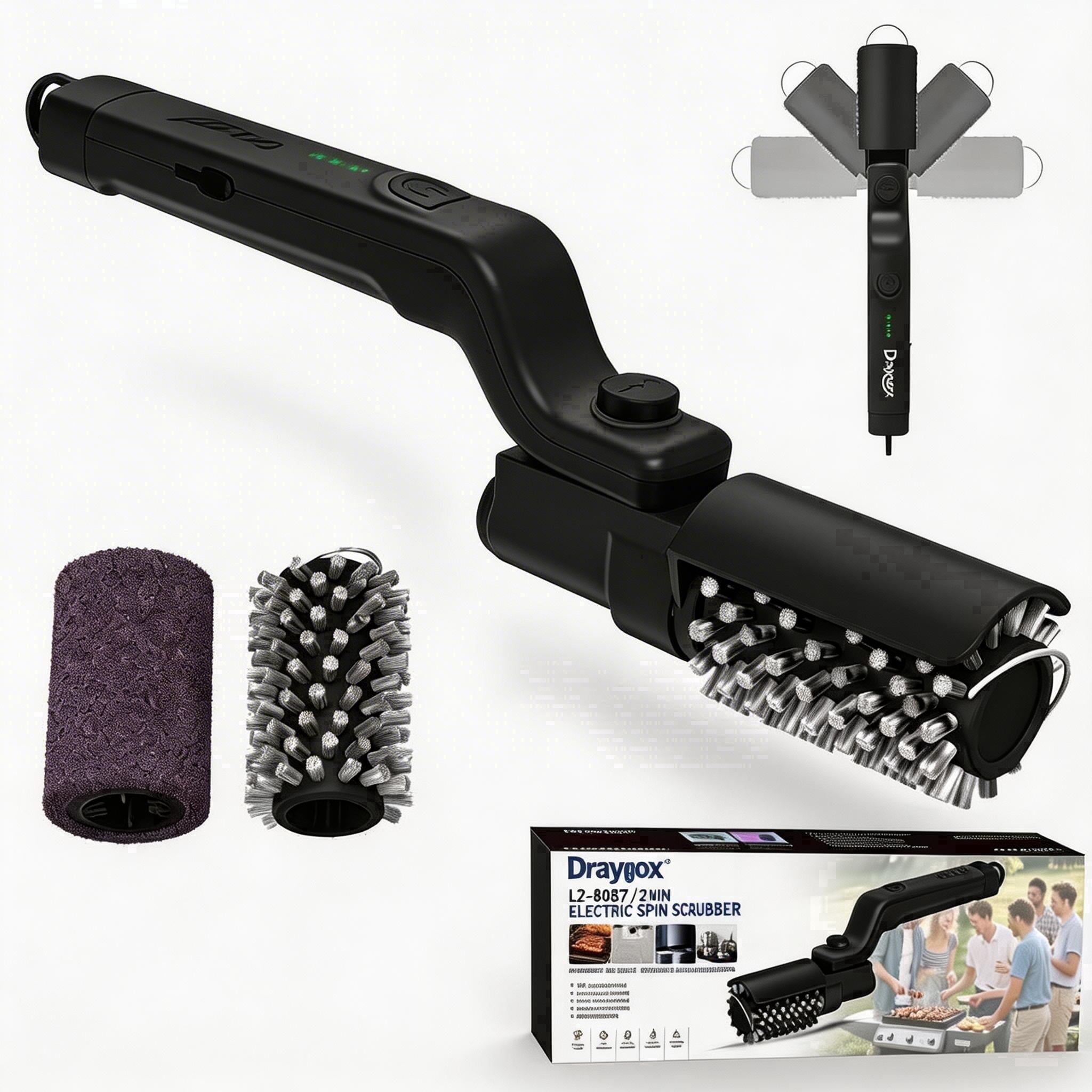 Drayvorx Electric Grill Brush, High Torque BBQ Cleaner,3-Speed Modes ...