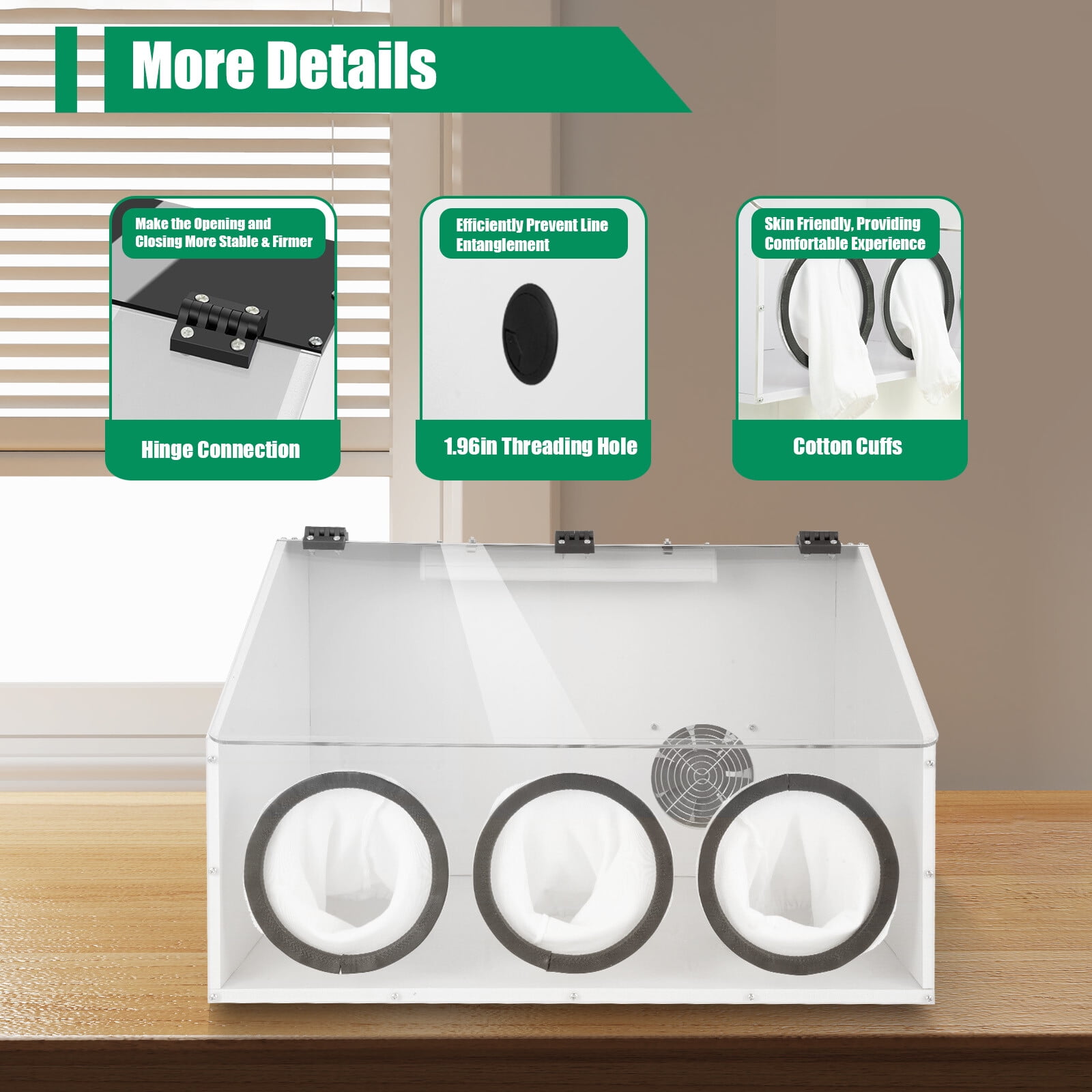 Electric Grinding Polisher Acrylic Dust Box Cover 3-Hole Dust Box ...