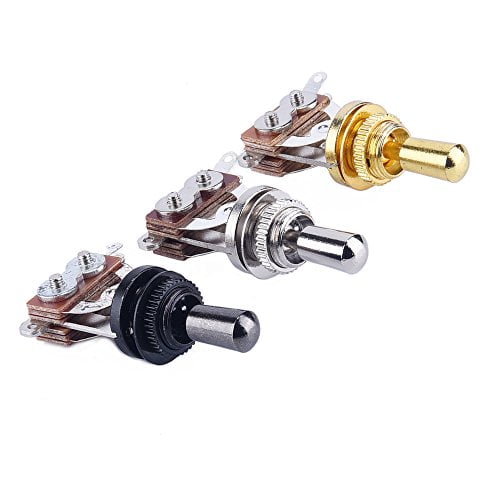 Electric Guitar 3 Way Toggle Switch Pickup Selector Switch with Brass Tip Knob (Gold,Black ...
