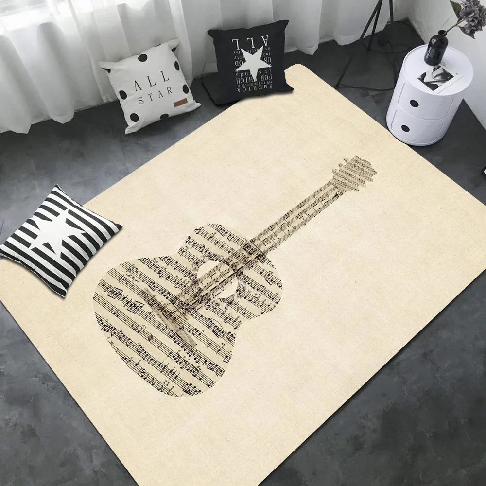 Electric Guitar 3D Classical Guitar Carpet Rug for Home Living Room ...