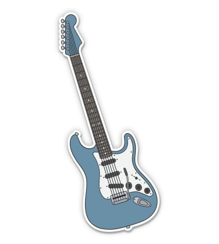 Electric Guitar - 5" Vinyl Sticker - For Car Laptop I-Pad - Waterproof ...