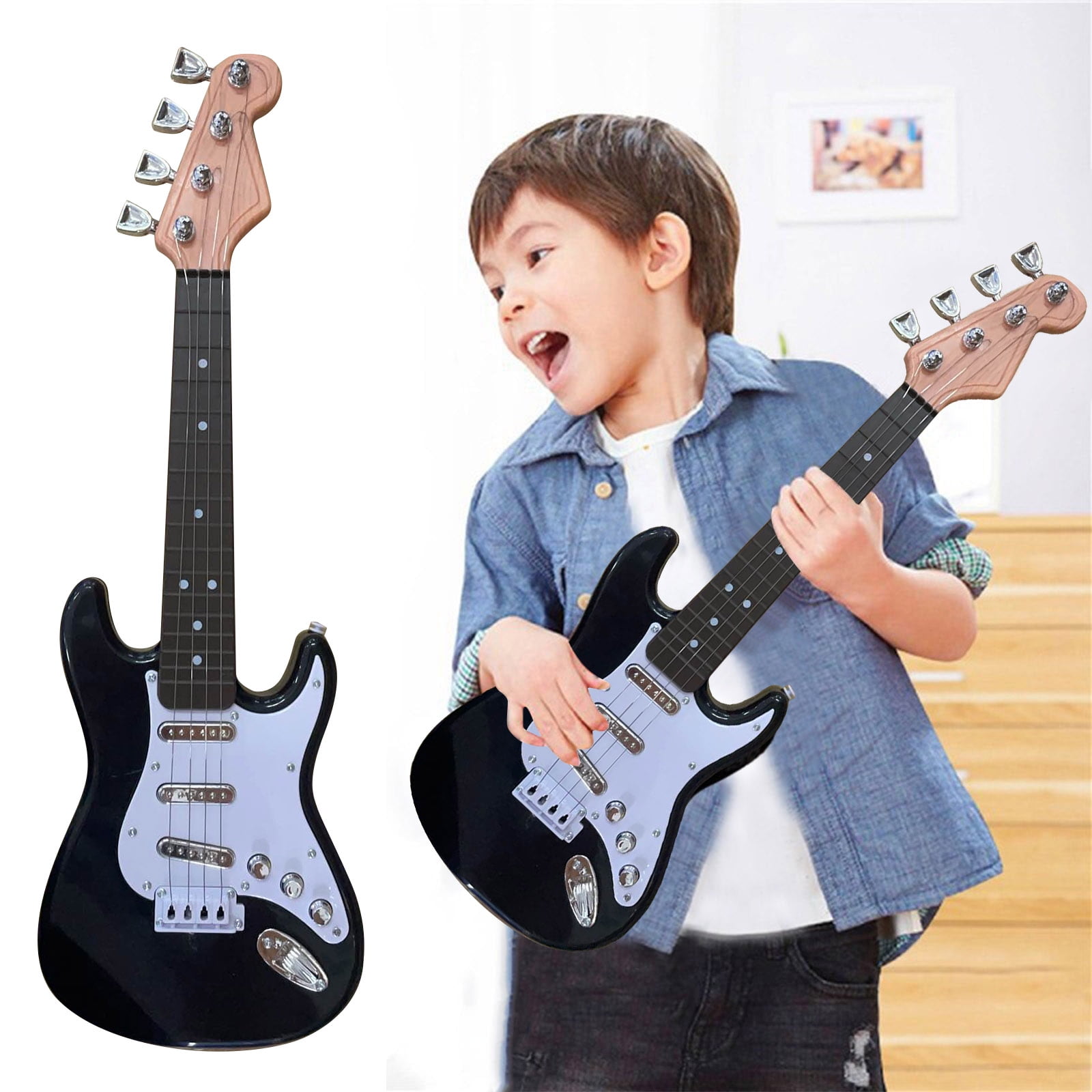 Electric Guitar Attracts Attention 4 String Guita Guitars Small Plays ...