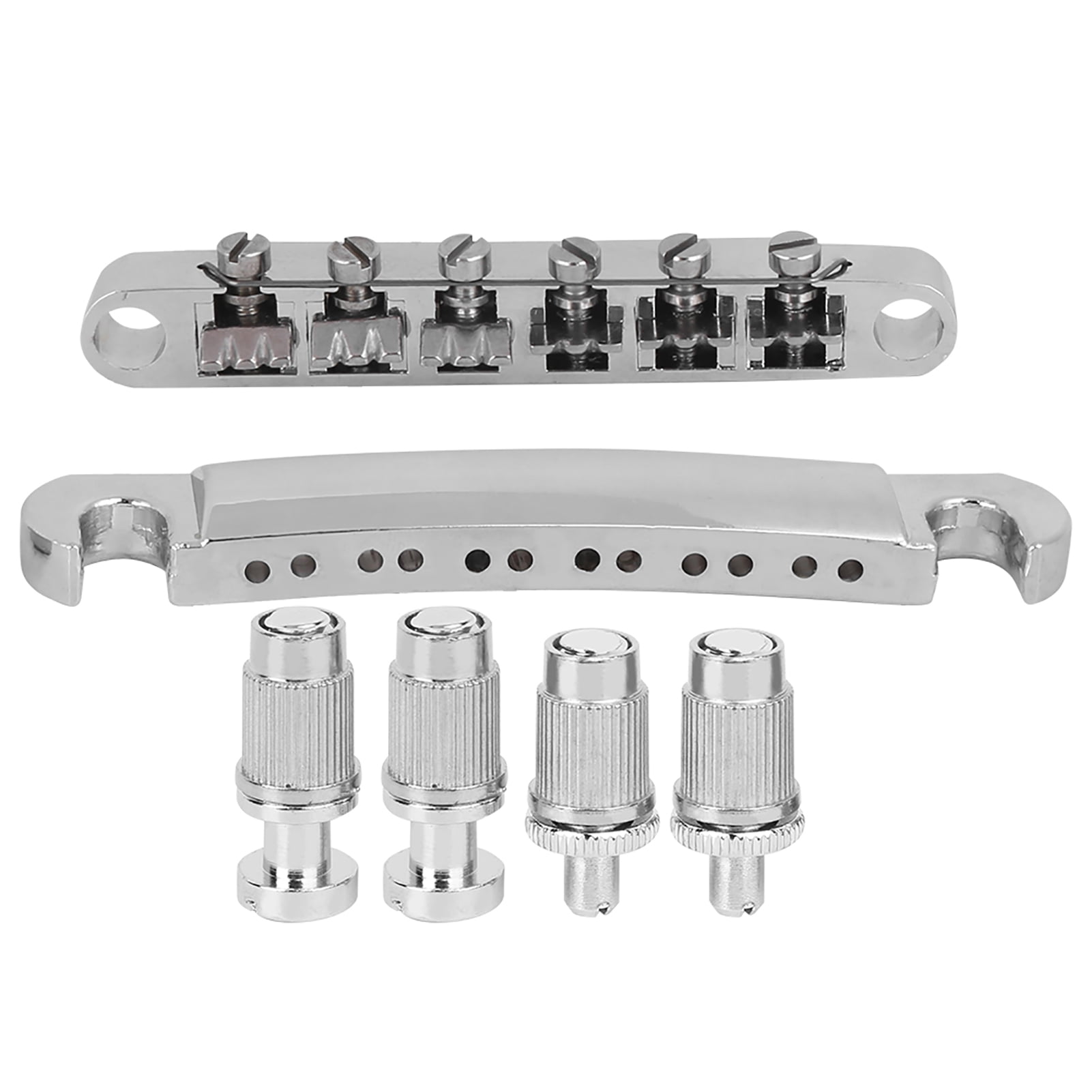 Electric Guitar Bridge Full Set 12 String Zinc Alloy Silver Guitar ...