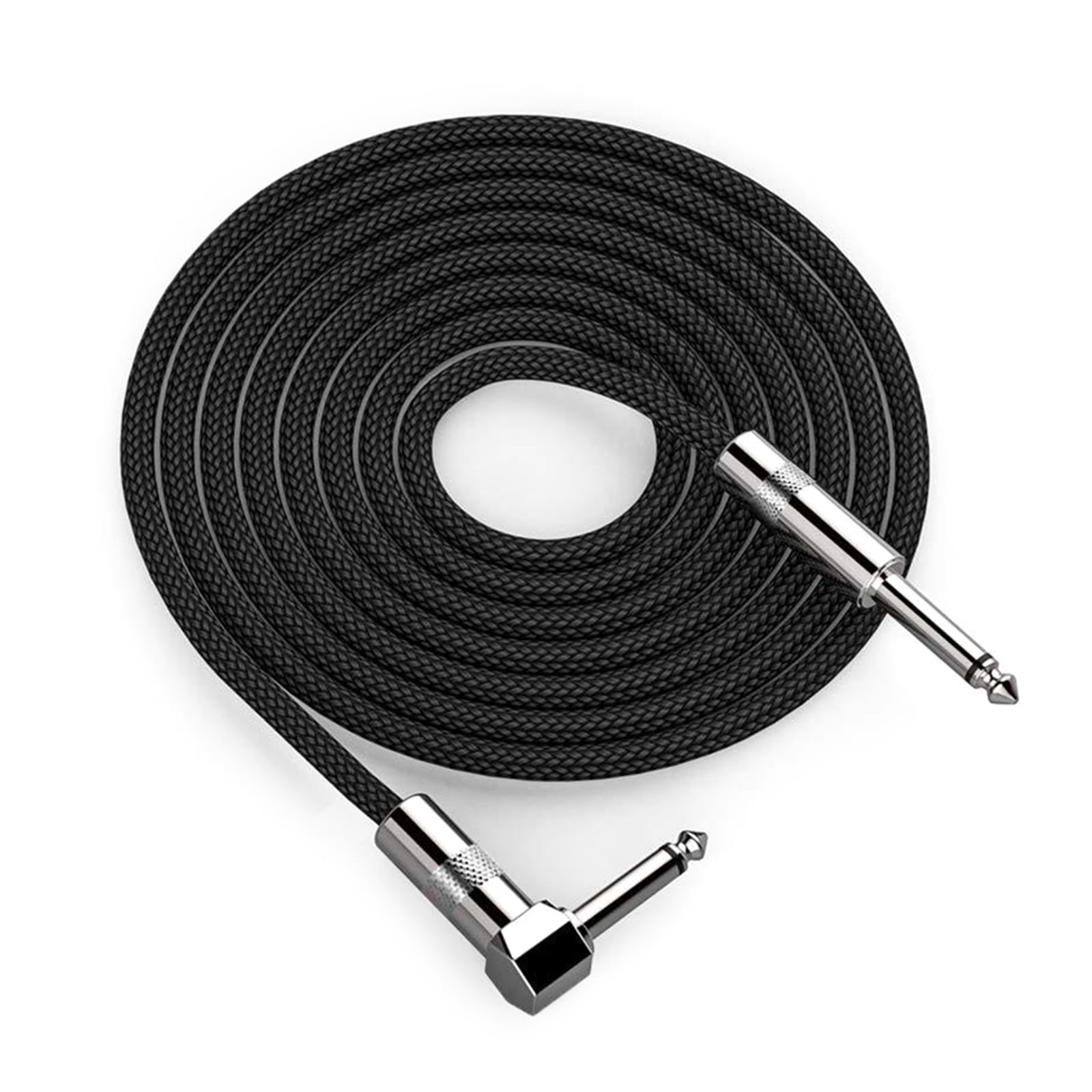 Electric Guitar Cable with Right Angled Connectors Braided Shielded ...