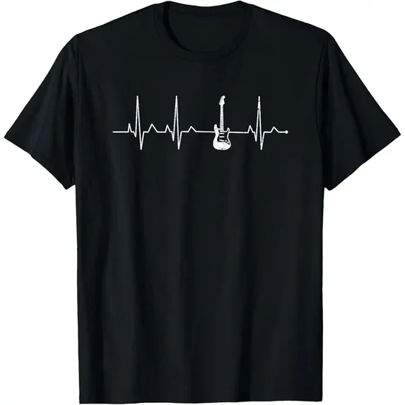 Electric Guitar Heartbeat Pulse for Musician Men Women Short Sleeve ...