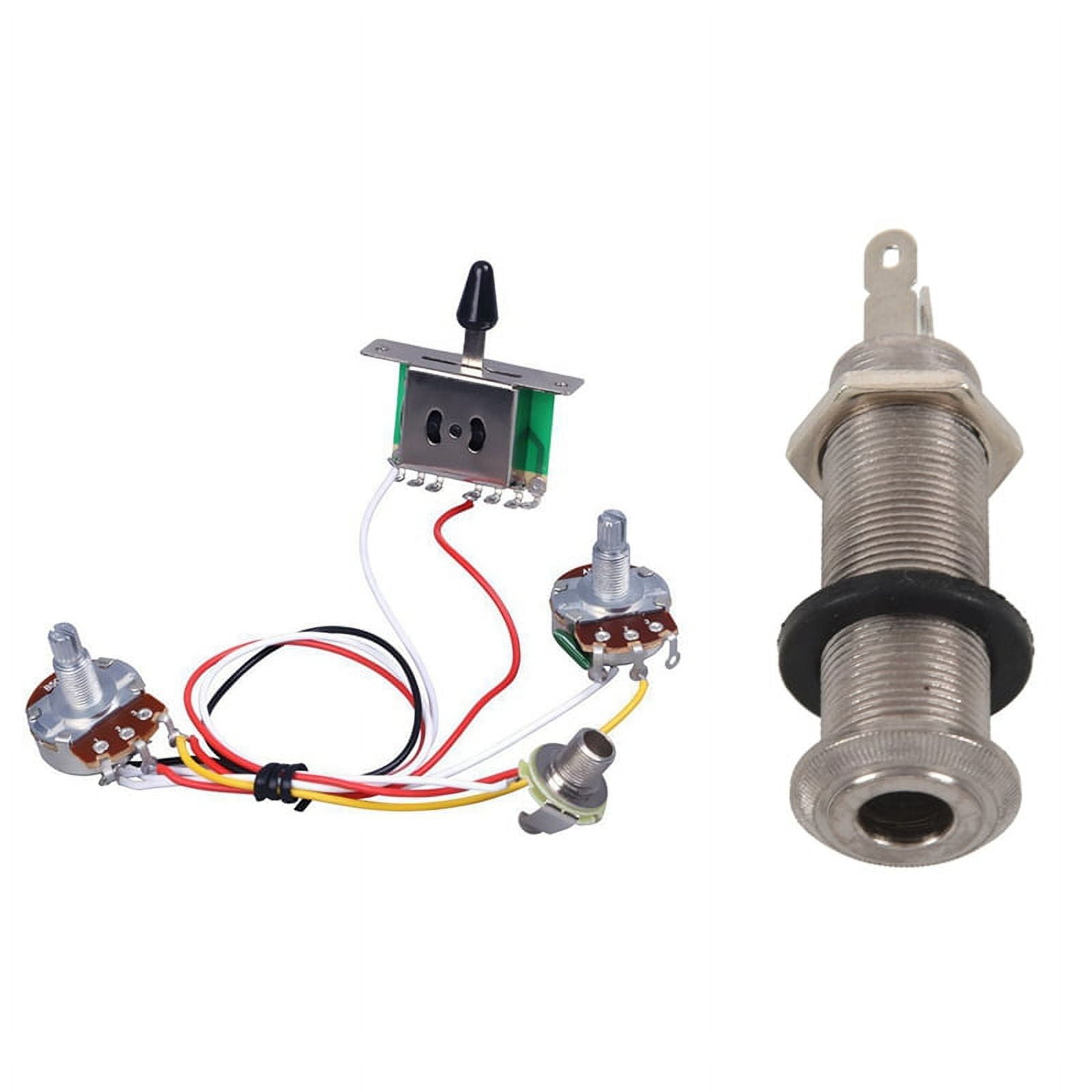 Electric Guitar Jack Plug Sockets 1/4 Inch & Guitar Pre-Wired Harness, 3 Way Blade Toggle Switch ...