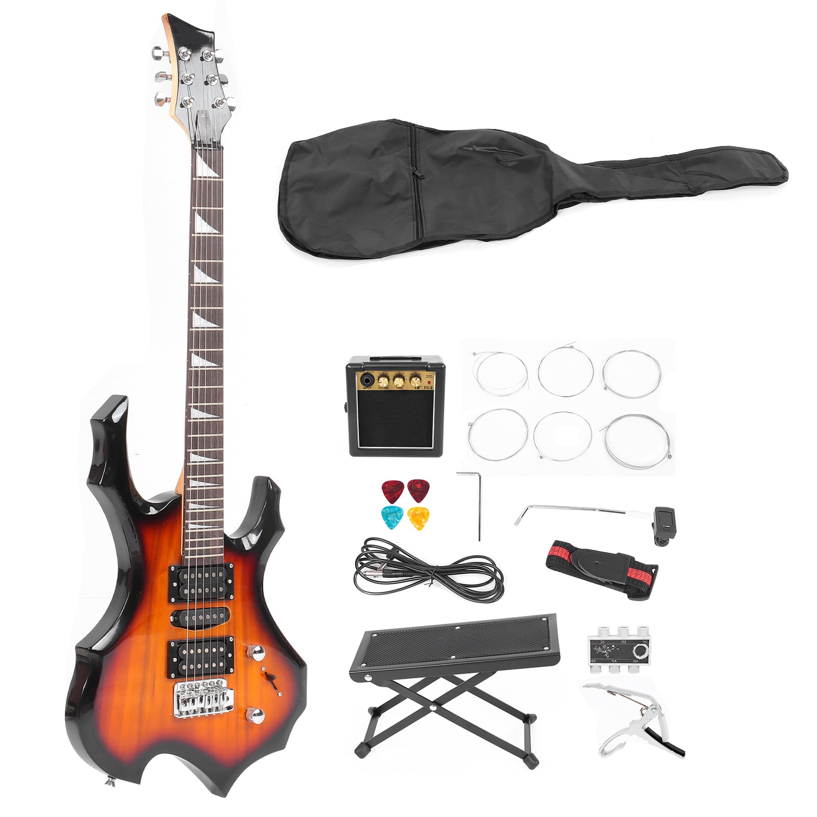 Electric Guitar Kit All in 1 Full Set Accessory Tuner Pick Strap ...