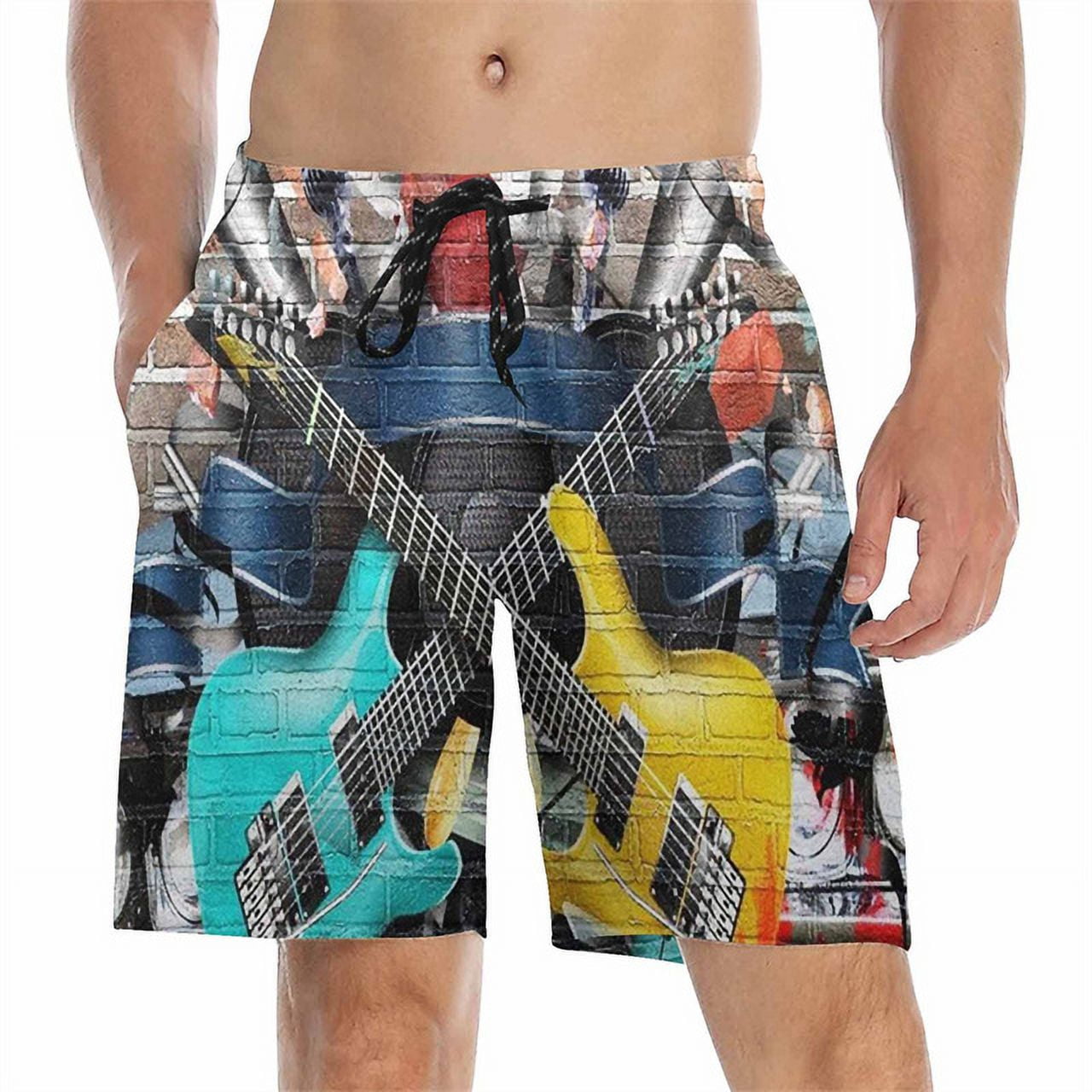 Electric Guitar Music Note Graphic Shorts Pants 3D Printed Hip Hop y2k ...