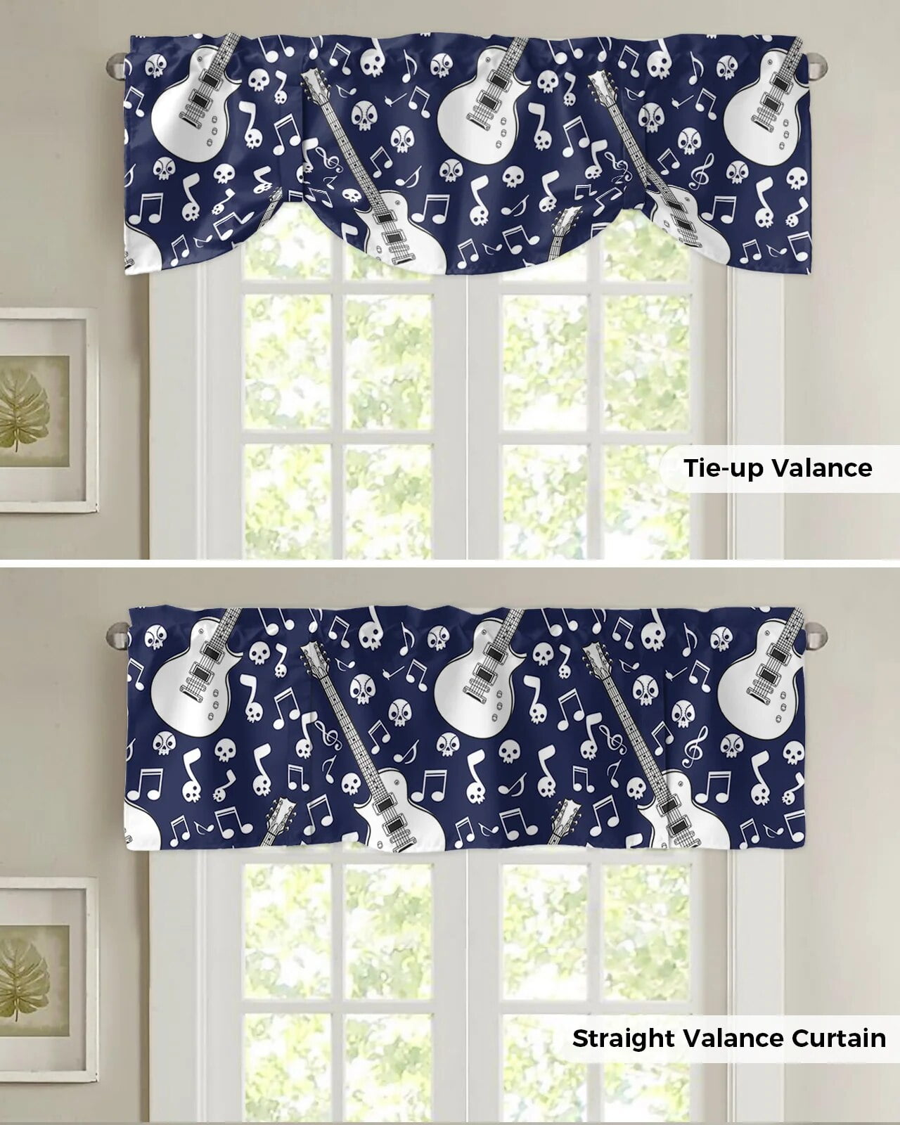 Electric Guitar Music Window Curtain Kitchen Cabinet Coffee Tie-Up ...