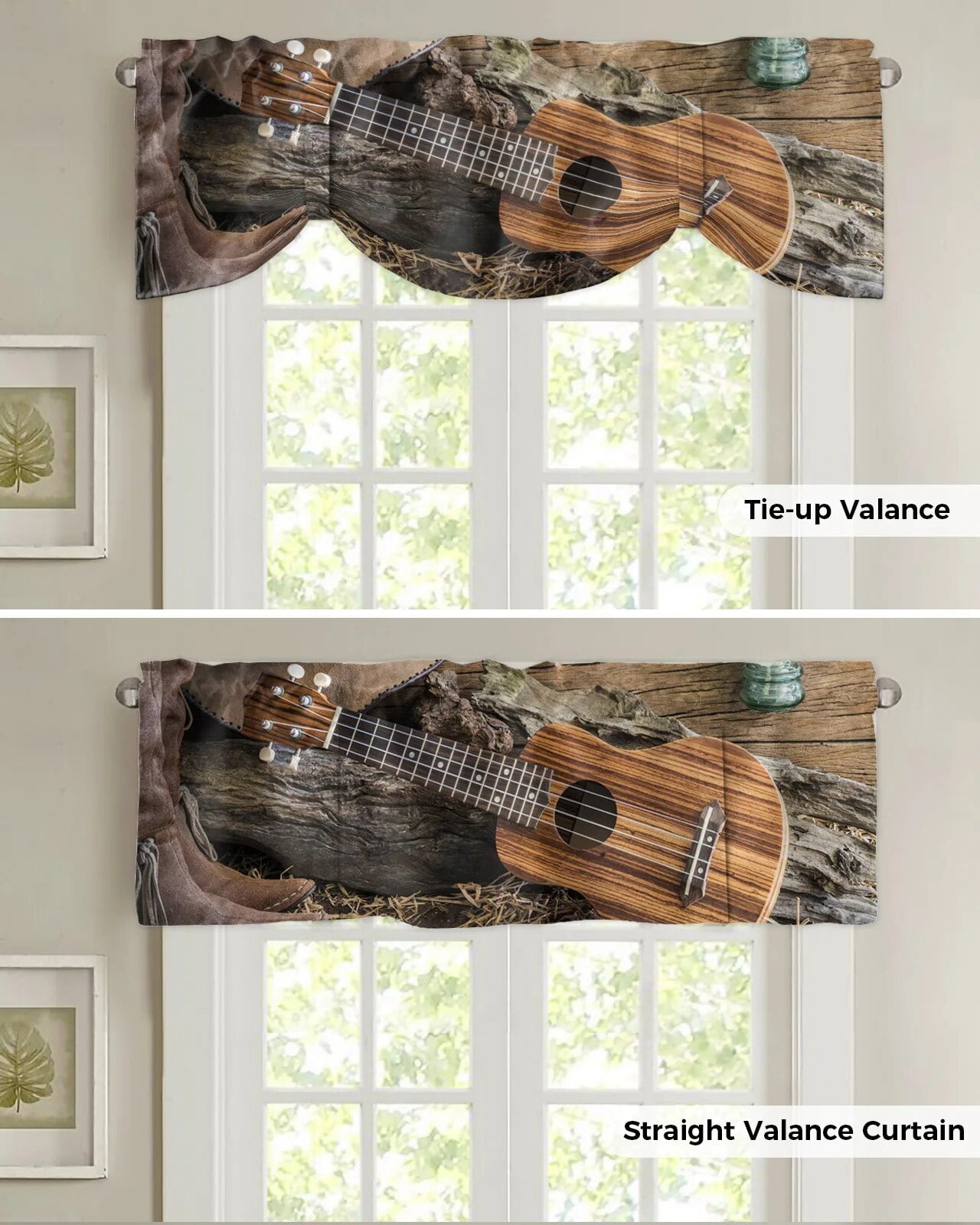 Electric Guitar Music Window Curtain Kitchen Cabinet Coffee Tie-Up ...