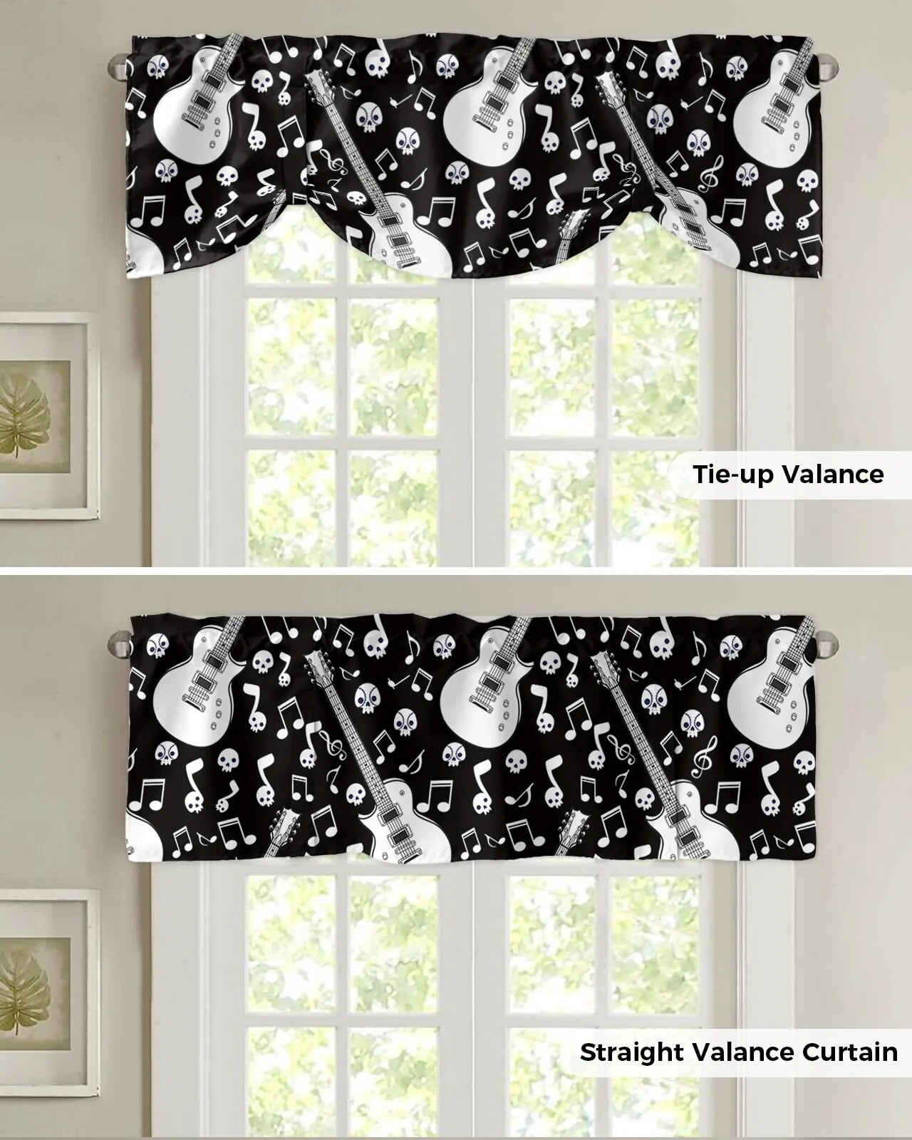 Electric Guitar Music Window Curtain Kitchen Cabinet Coffee Tie-Up ...