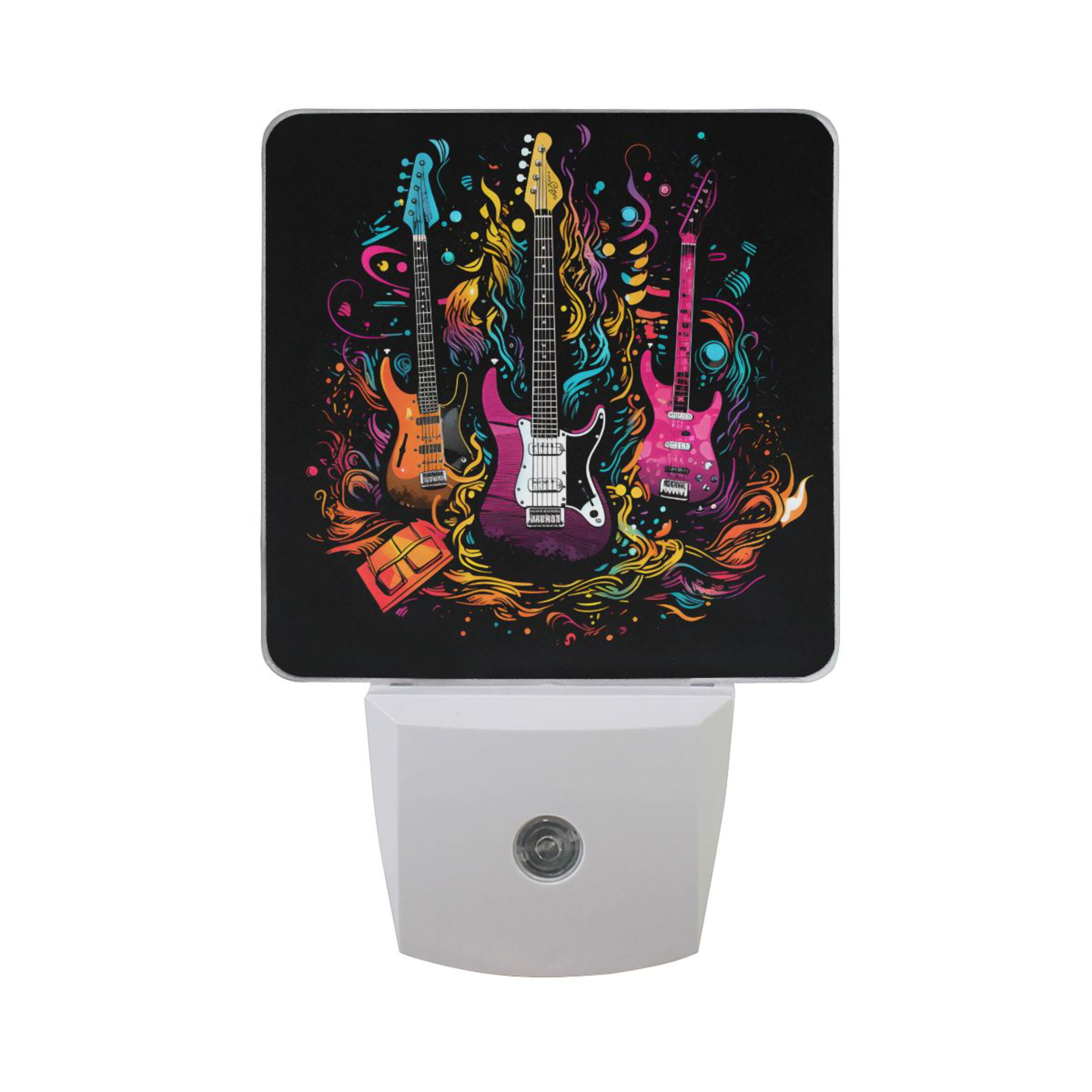 Electric Guitar Night Light 2 Pack LED Nightlight Plug into Wall Dusk ...