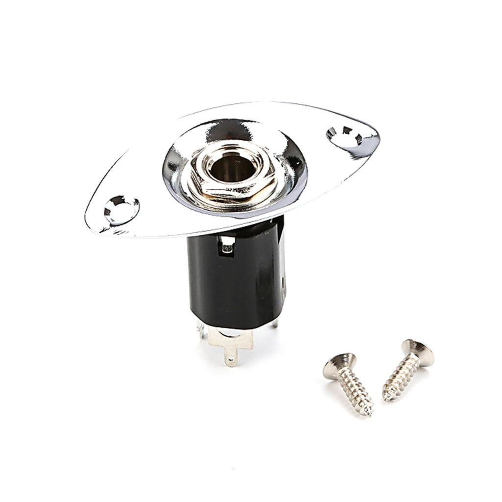 Electric Guitar Pickup Output Jacks Plate Oval Output Input Jacks Plate ...
