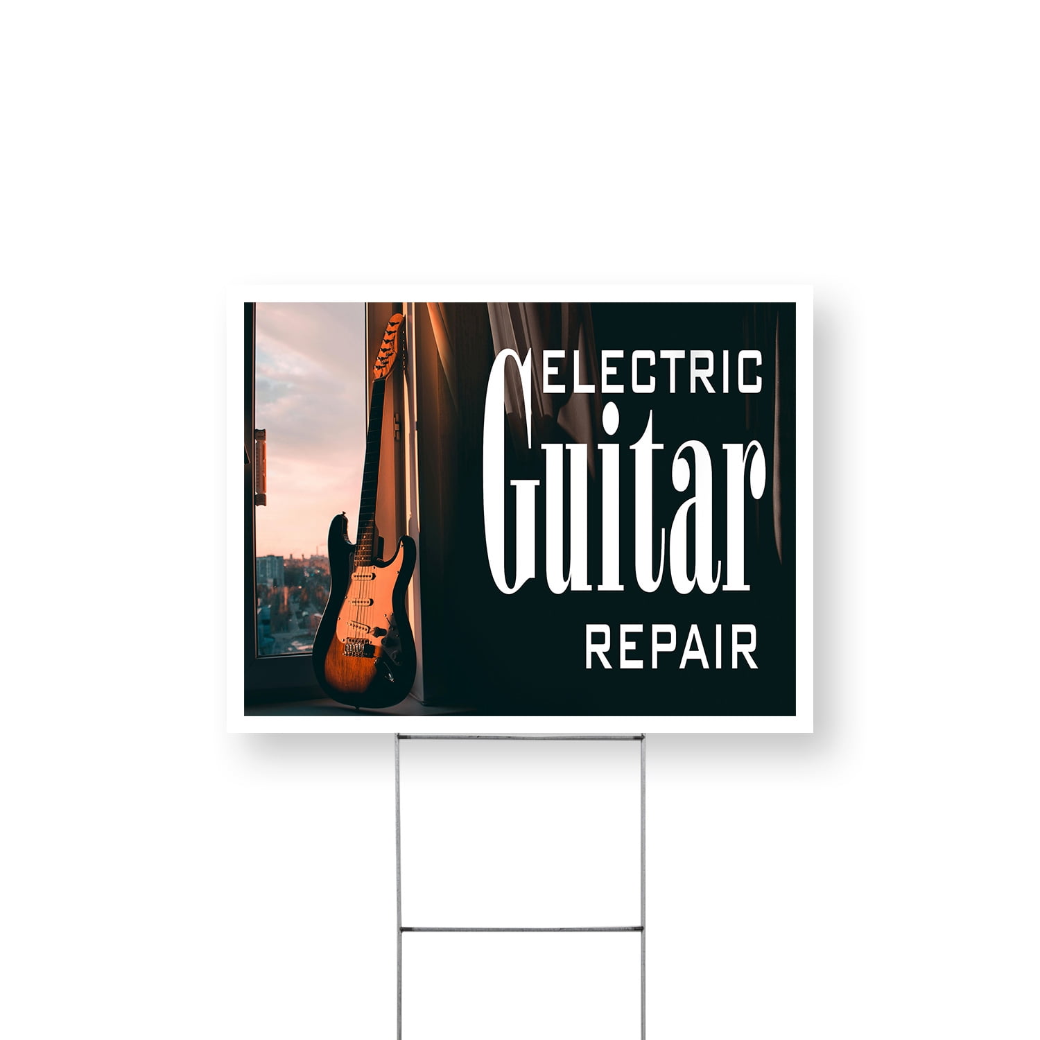 Electric Guitar Repair Yard Sign 18 Inch x 24 Inch Single Sided ...