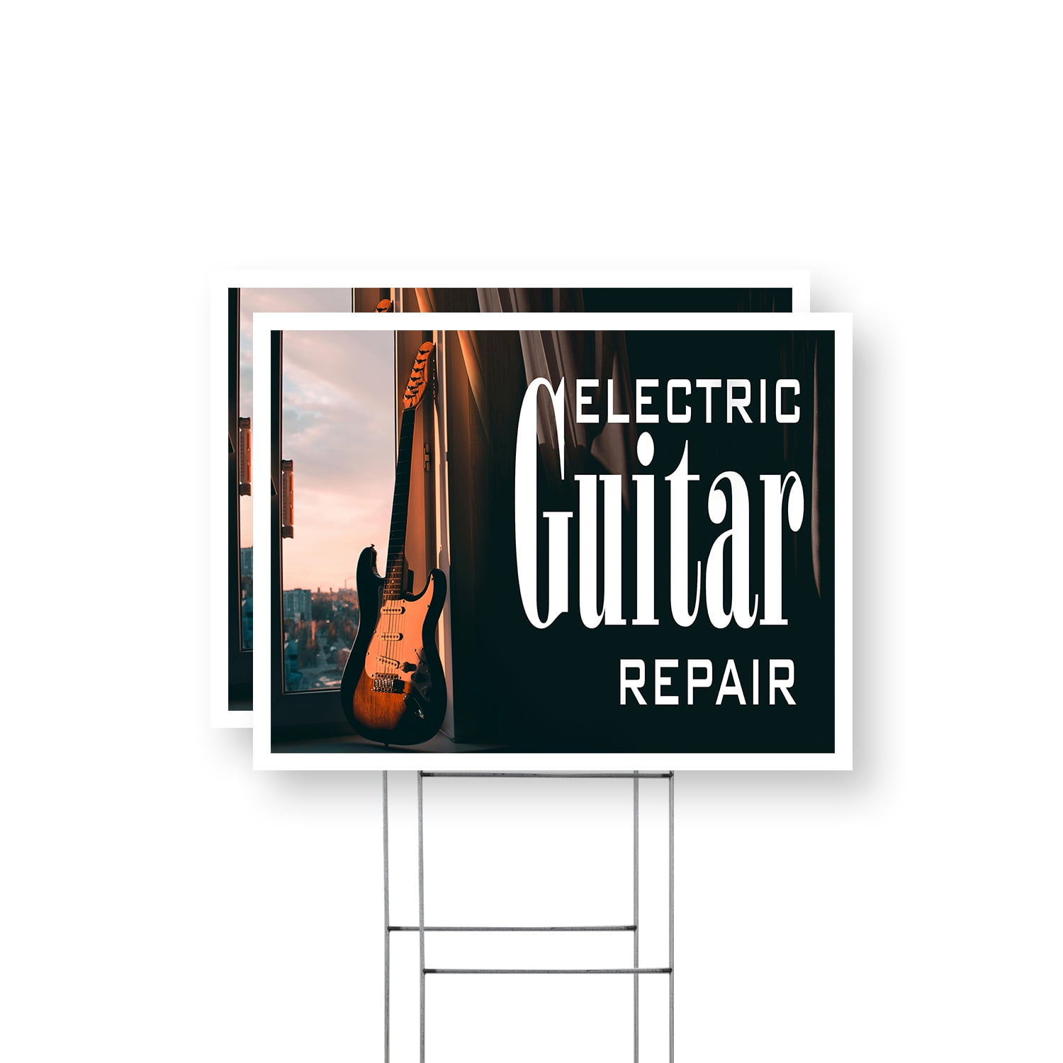 Electric Guitar Repair Yard Sign 2 Pack of 18 Inch x 24 Inch Single ...