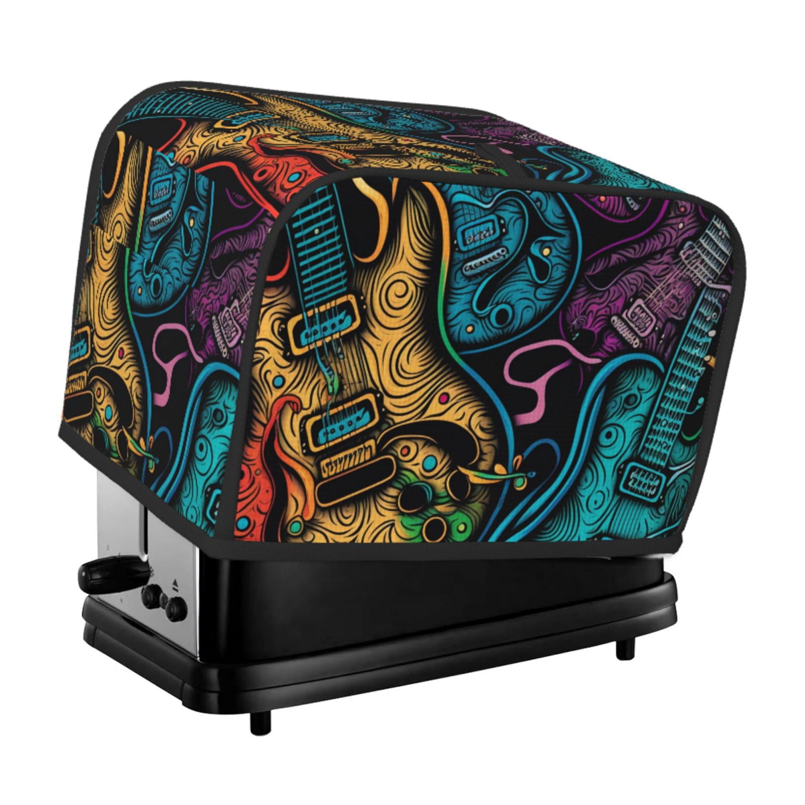 Electric Guitars Rock Music Colorful 2 Slice Toaster Cover Bread Maker ...