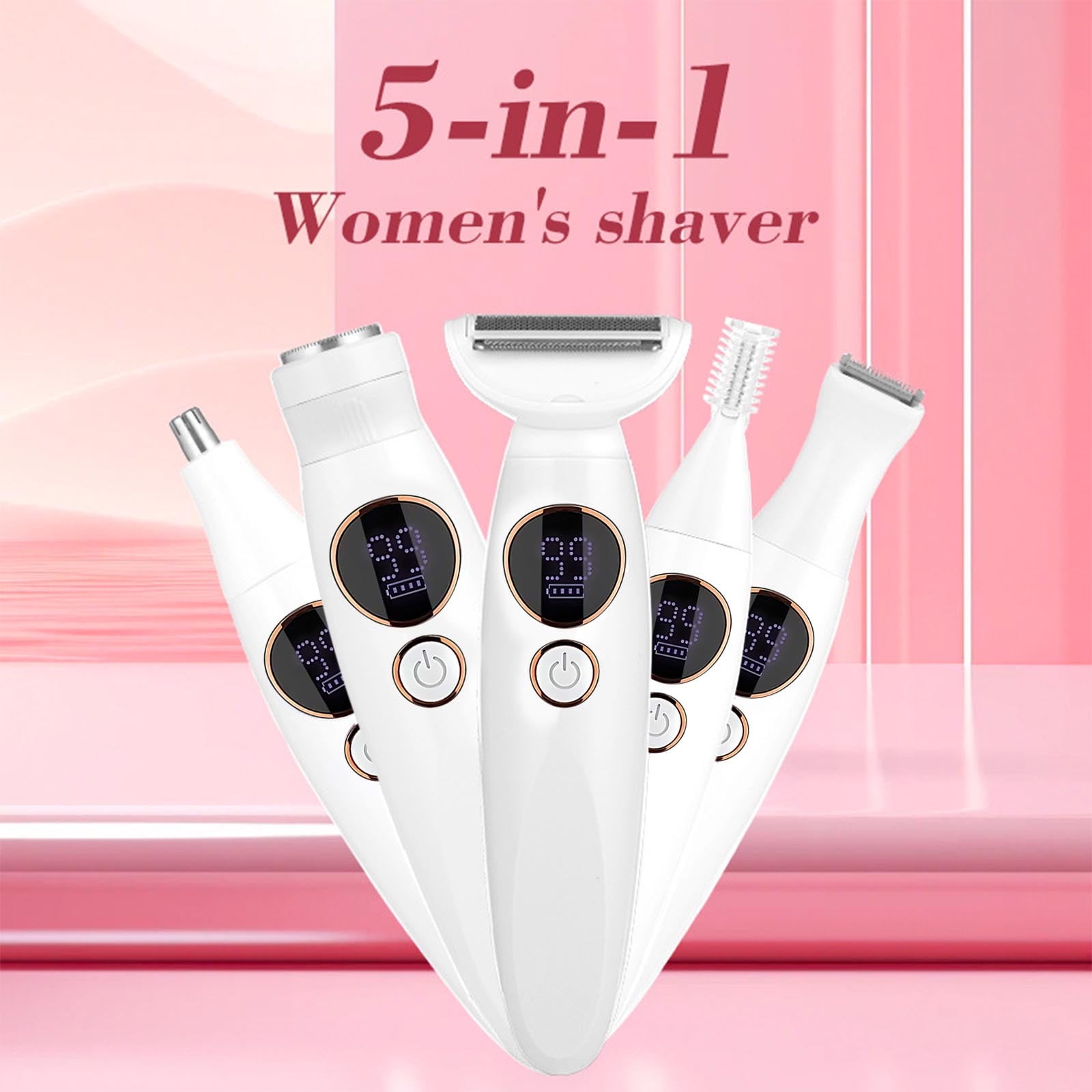 Electric Hair Epilator, 5-In-1 Epilator, Waterproof, Digital Display ...