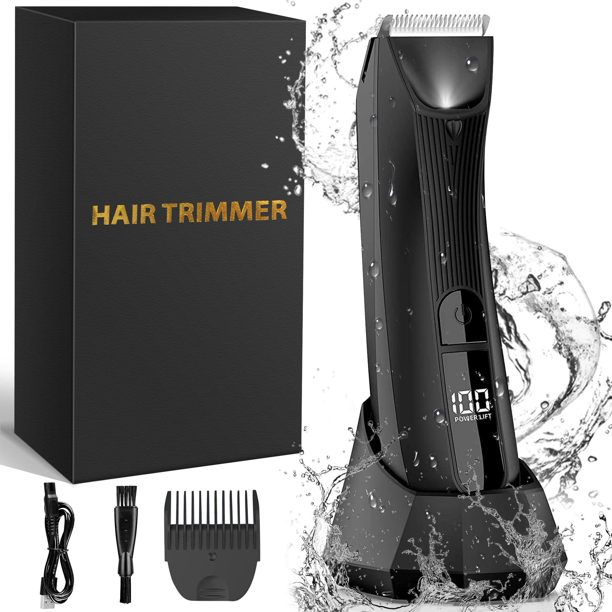 Electric Hair Trimmer, Mens Hair Clippers IPX5 Waterproof, Beard ...