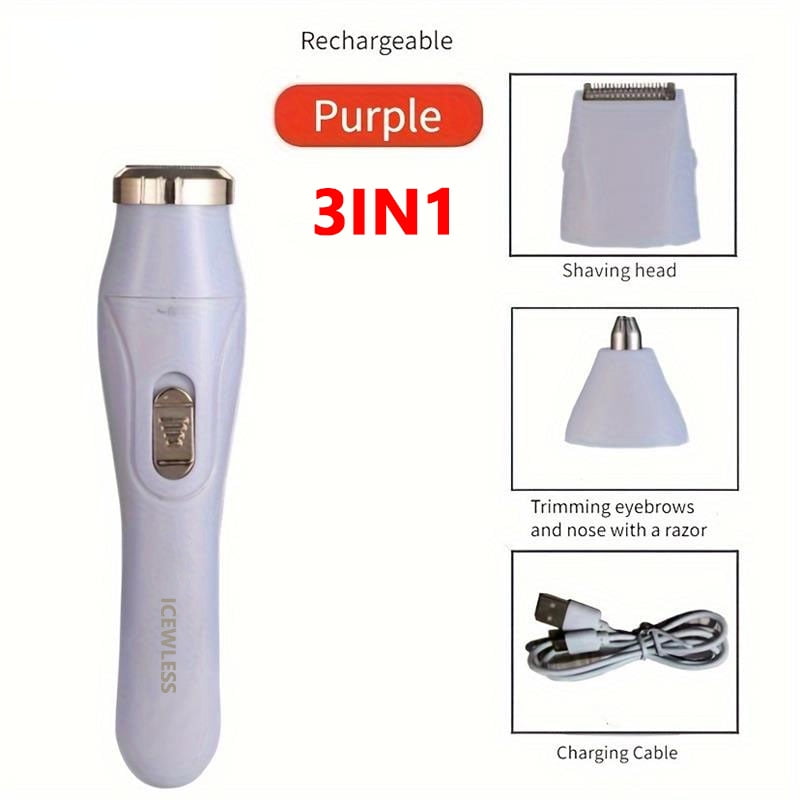 Electric Hair Trimmers for Women Waterproof Razor Painless Private Body ...