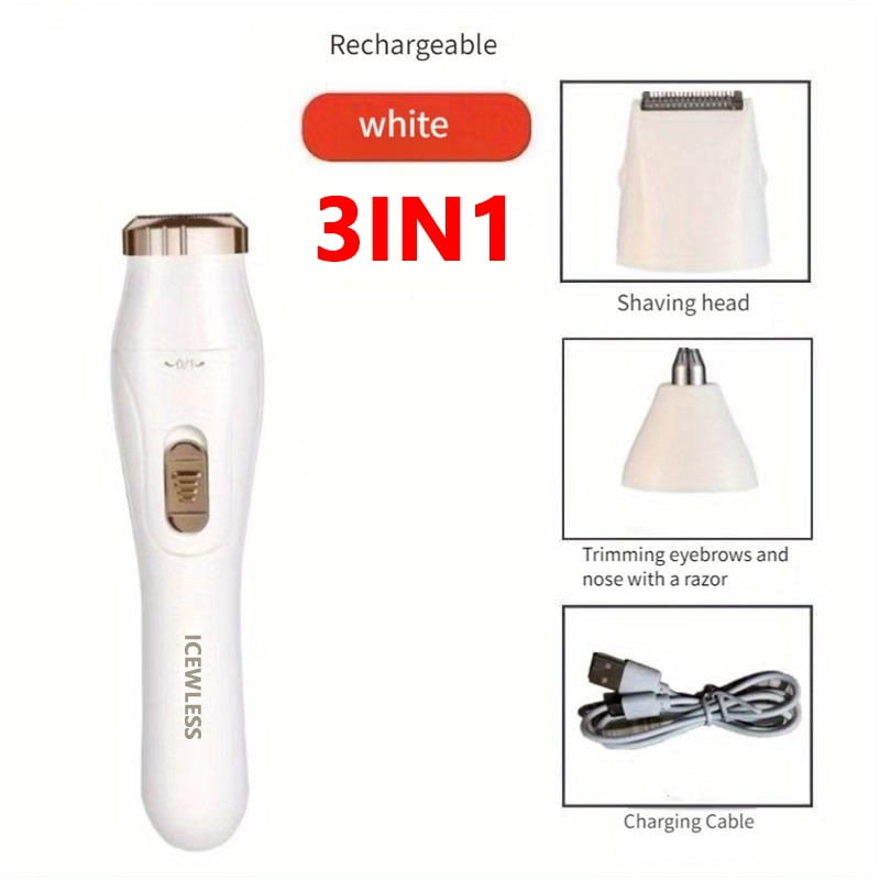 Electric Hair Trimmers for Women Waterproof Razor Painless Private Body ...