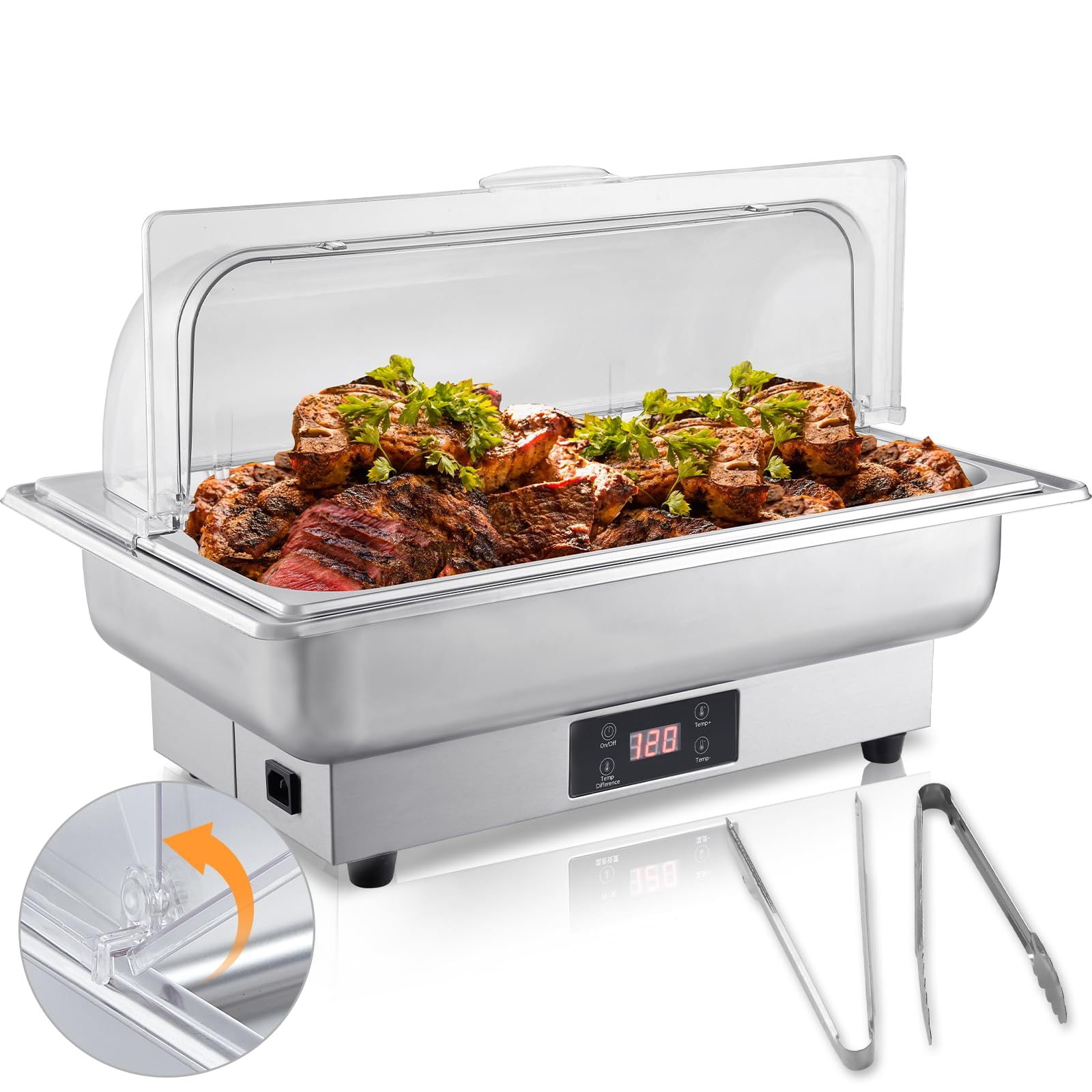 Electric Half-Size Buffet Food Warmer with Dual 4.5-Quart Pans ...